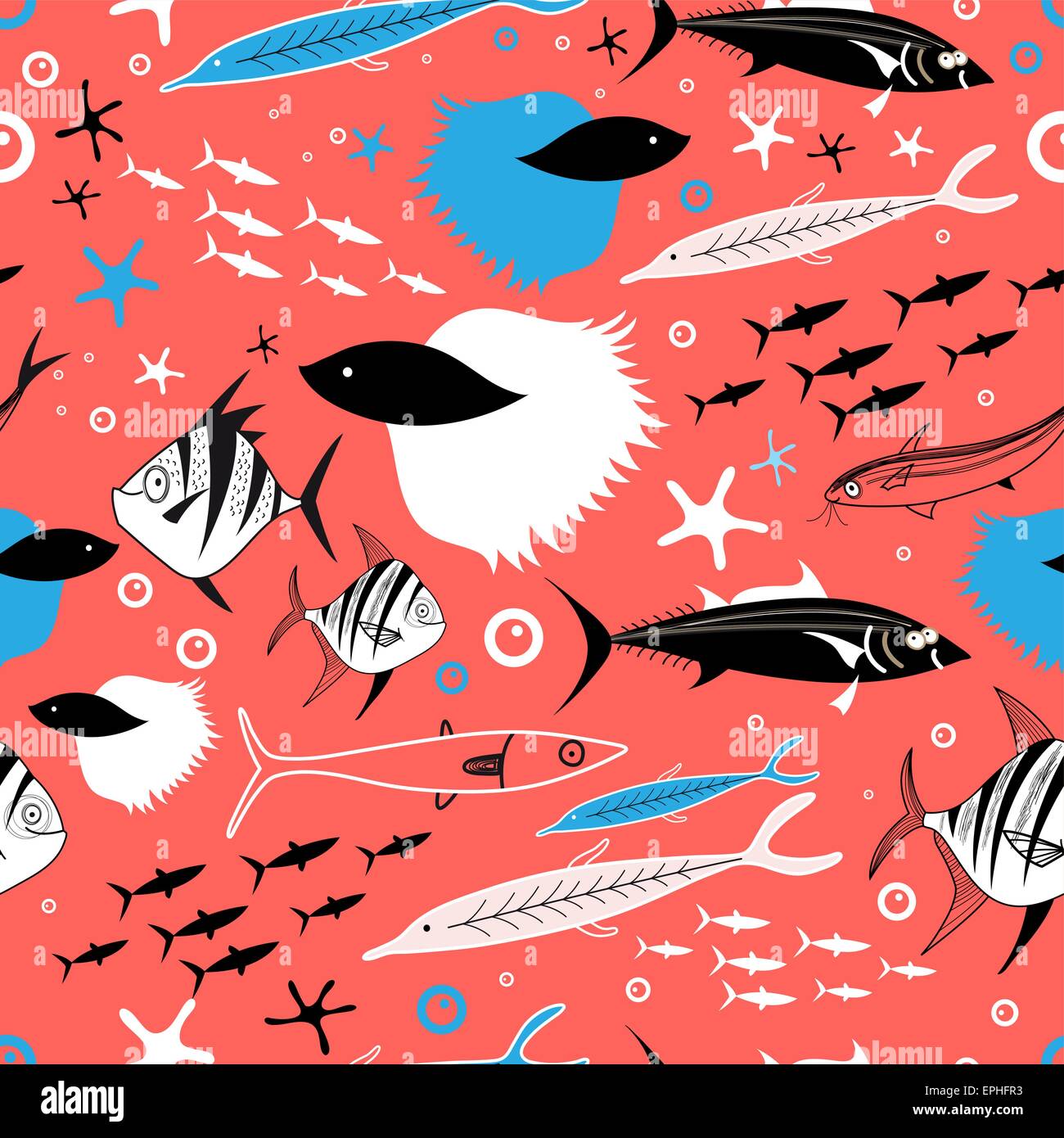 Schools of fish illustration hi-res stock photography and images - Alamy
