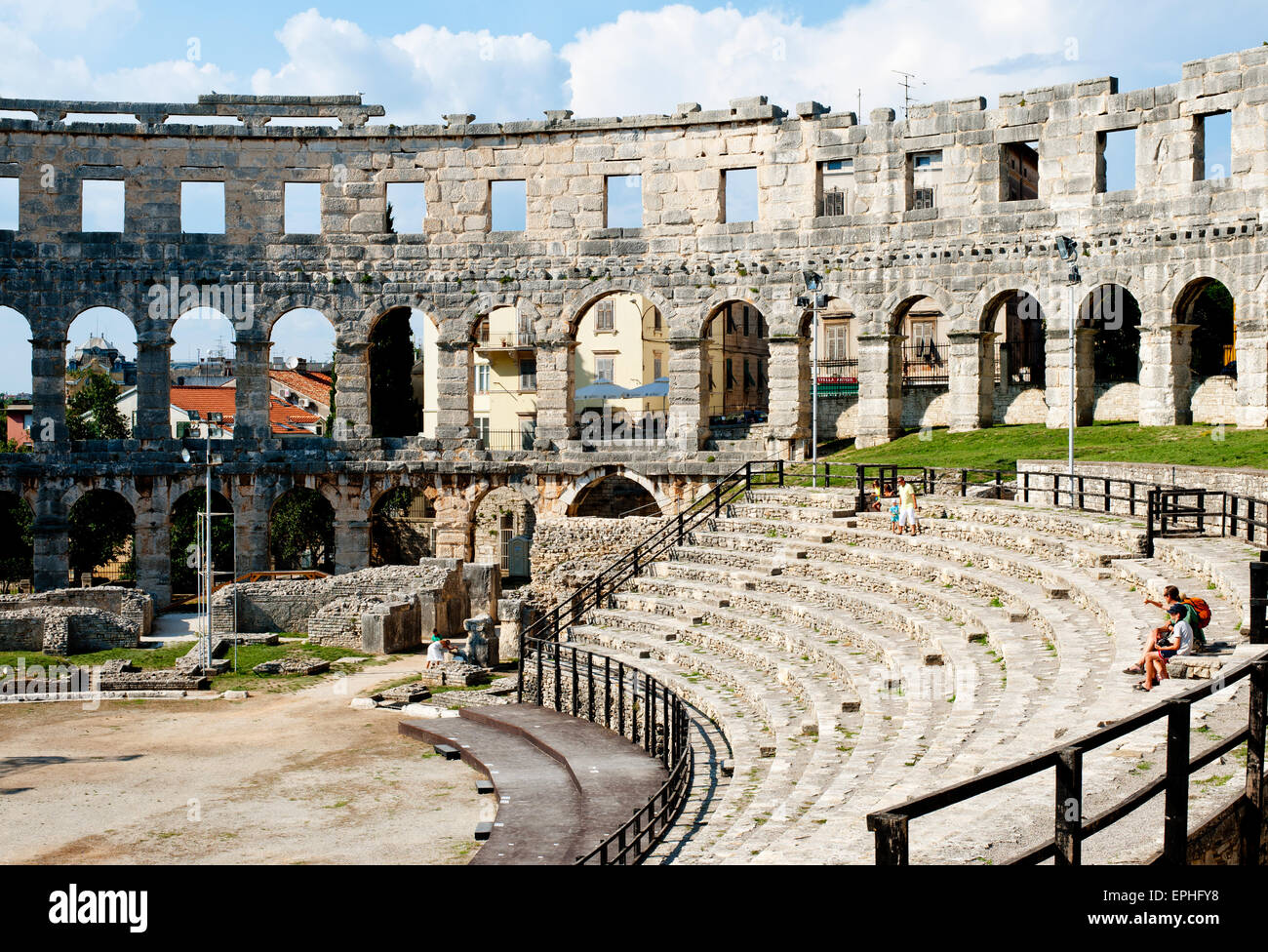 Roman Arena in Pula in Istria, Croatia, Europe Stock Photo - Alamy