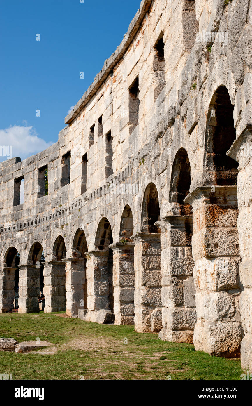 Roman Arena in Pula in Istria, Croatia, Europe Stock Photo - Alamy