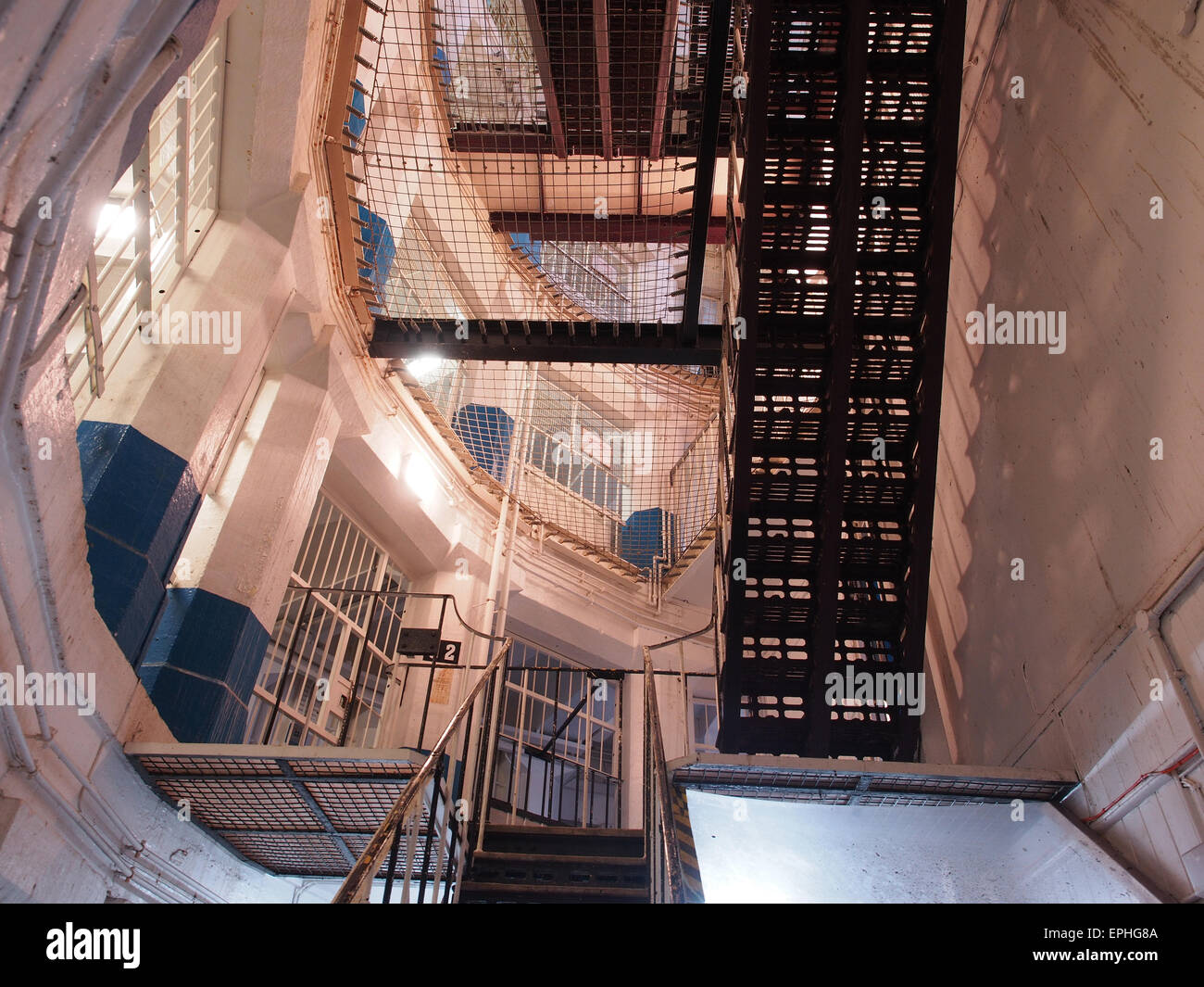 Stairs and cells in Lancaster Prison, part of the Castle in the city of ...