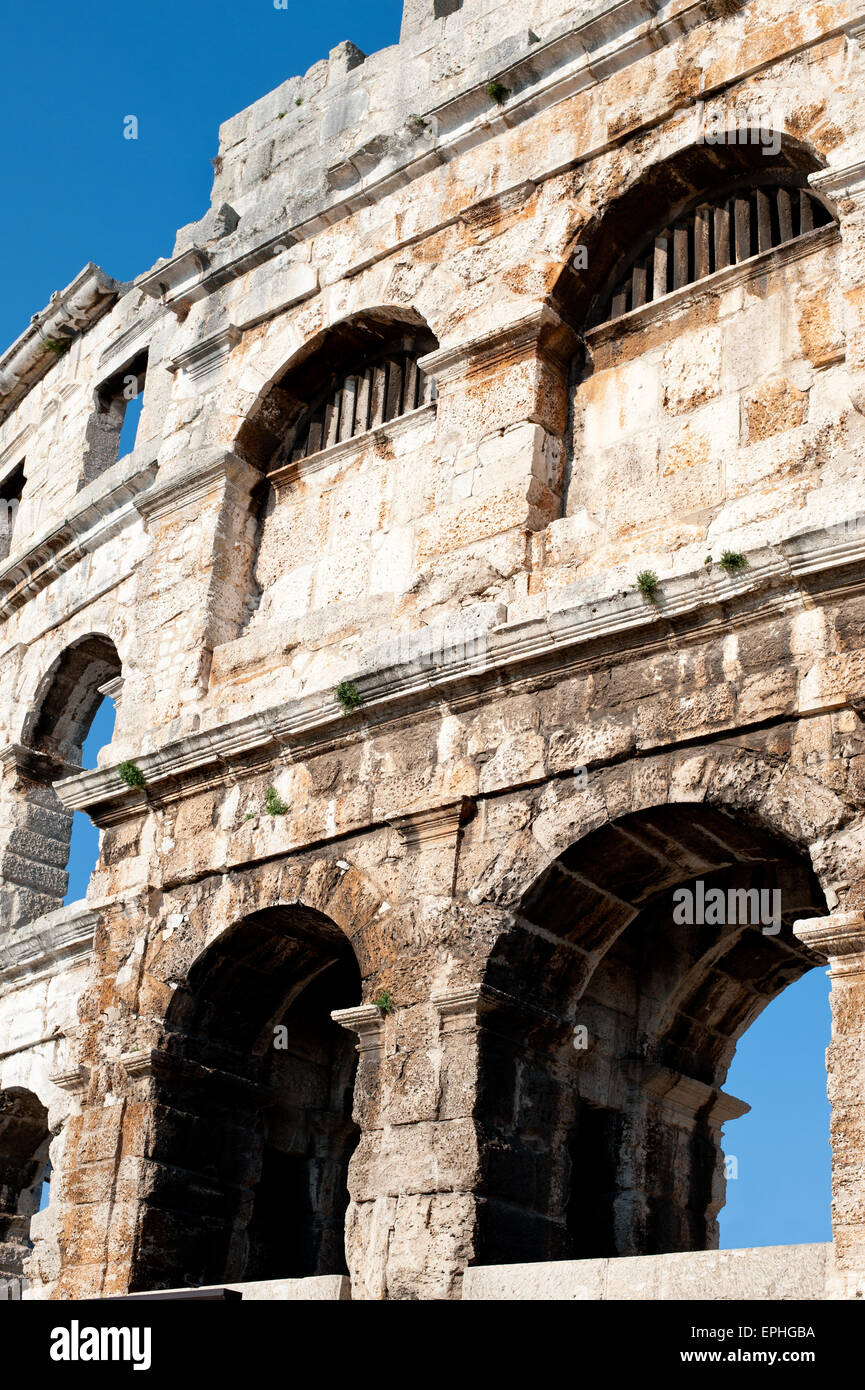 Roman Arena in Pula in Istria, Republic of Croatia, Europe Stock Photo ...