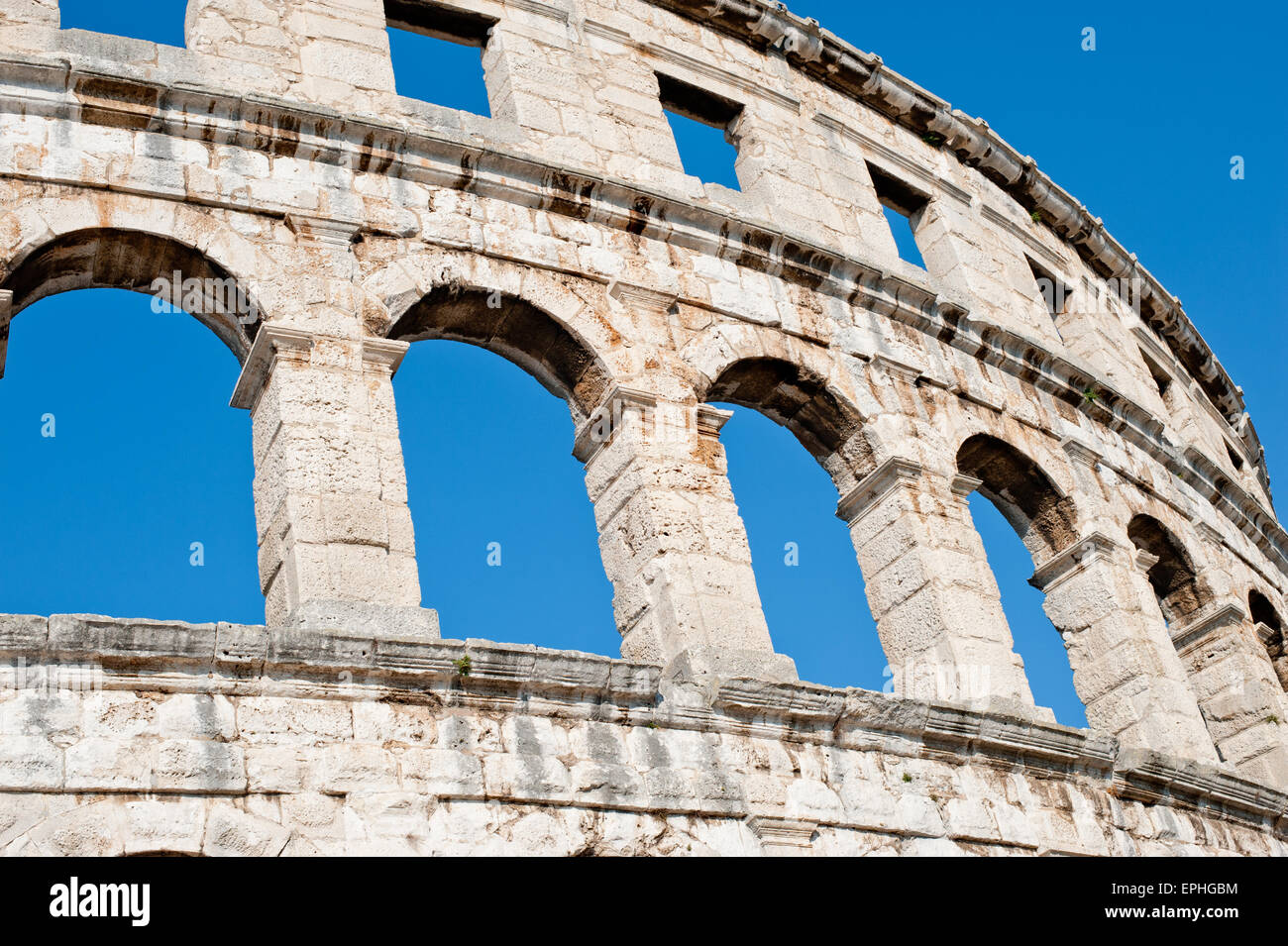 Roman Arena in Pula in Istria, Republic of Croatia, Europe Stock Photo ...