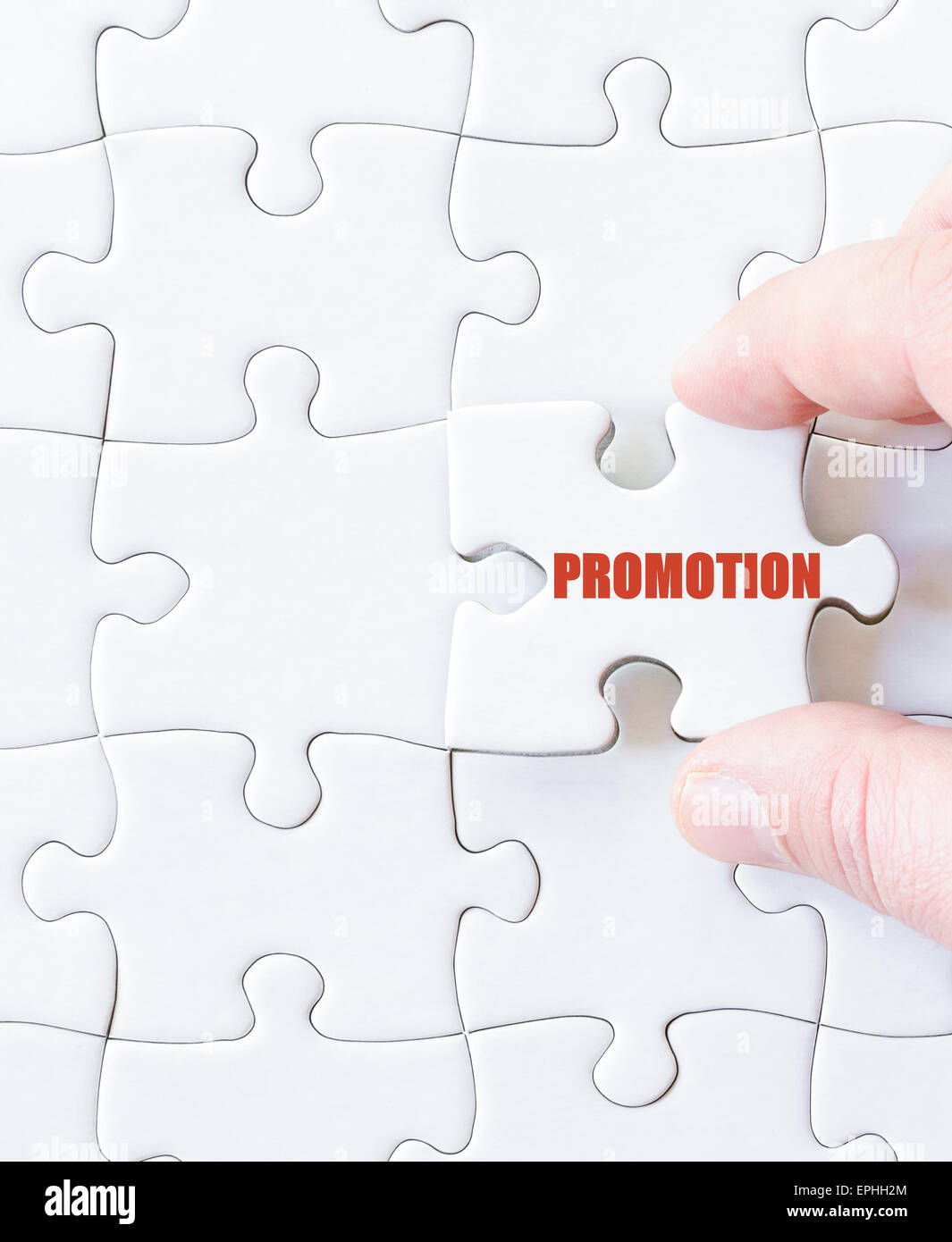 Missing jigsaw puzzle piece with word PROMOTION. Business concept image ...