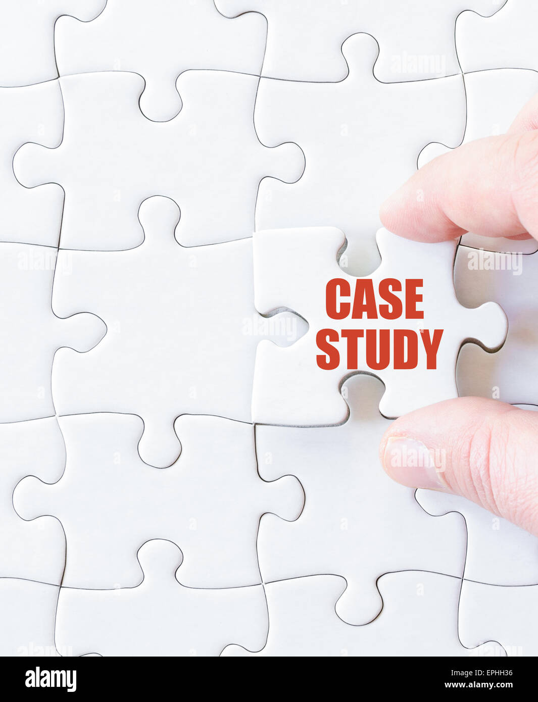 Missing jigsaw puzzle piece with word CASE STUDY. Business concept ...