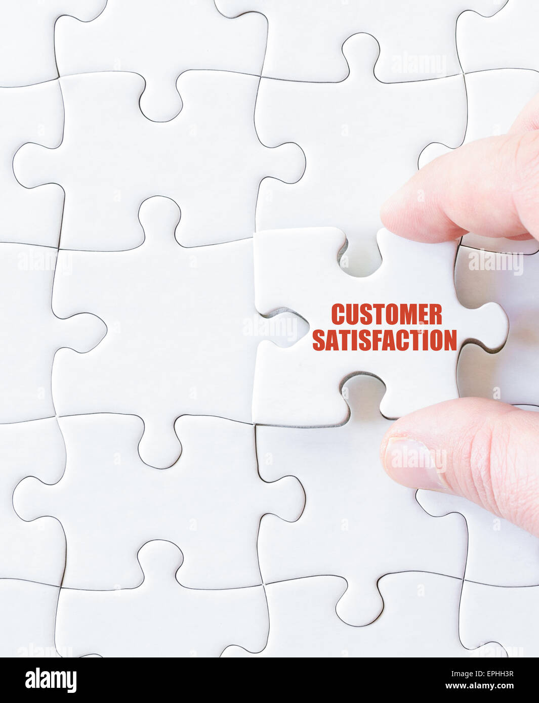 Missing jigsaw puzzle piece with words Customer Satisfaction. Business ...