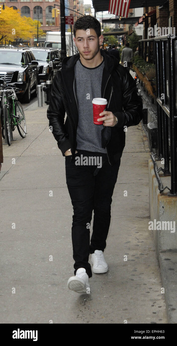Nick Jonas out and about in TriBeCa Featuring: Nick Jonas Where: New ...