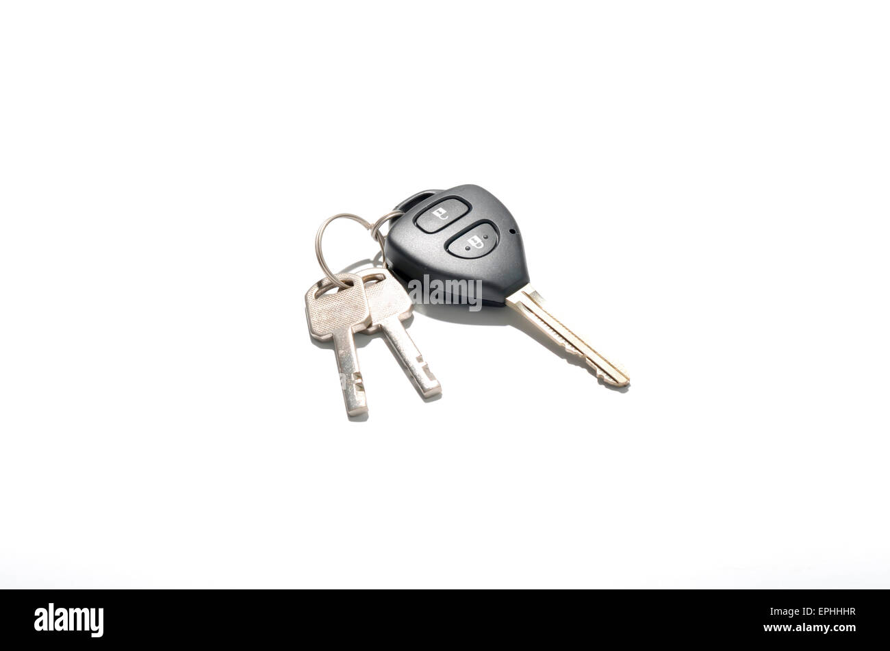 keys and car key isolated on white background Stock Photo - Alamy
