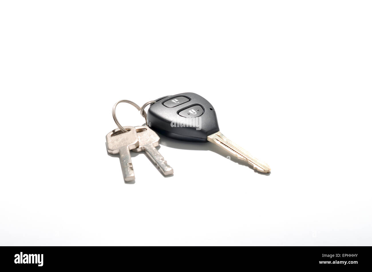 keys and car key isolated on white background Stock Photo - Alamy