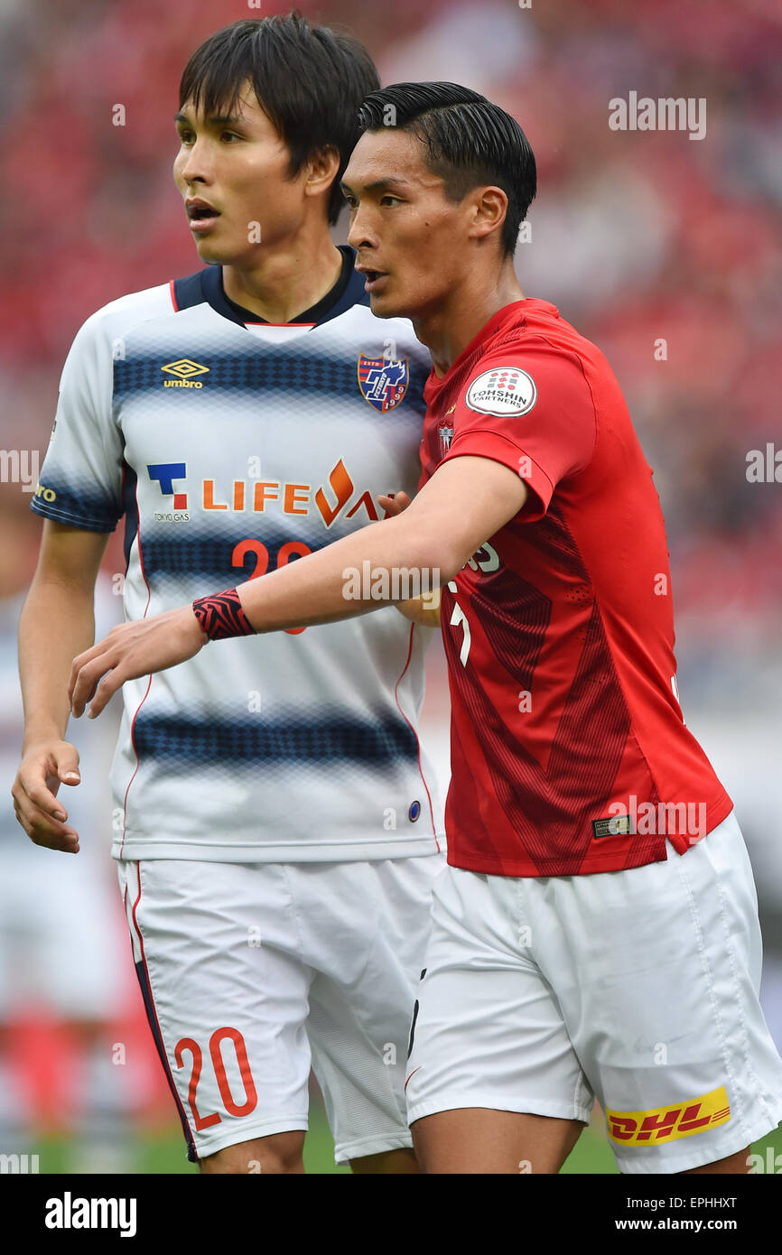 Saitama, Japan. 16th May, 2015. Ryoichi Maeda (FC Tokyo), Tomoaki Makino (Reds) Football/Soccer ...