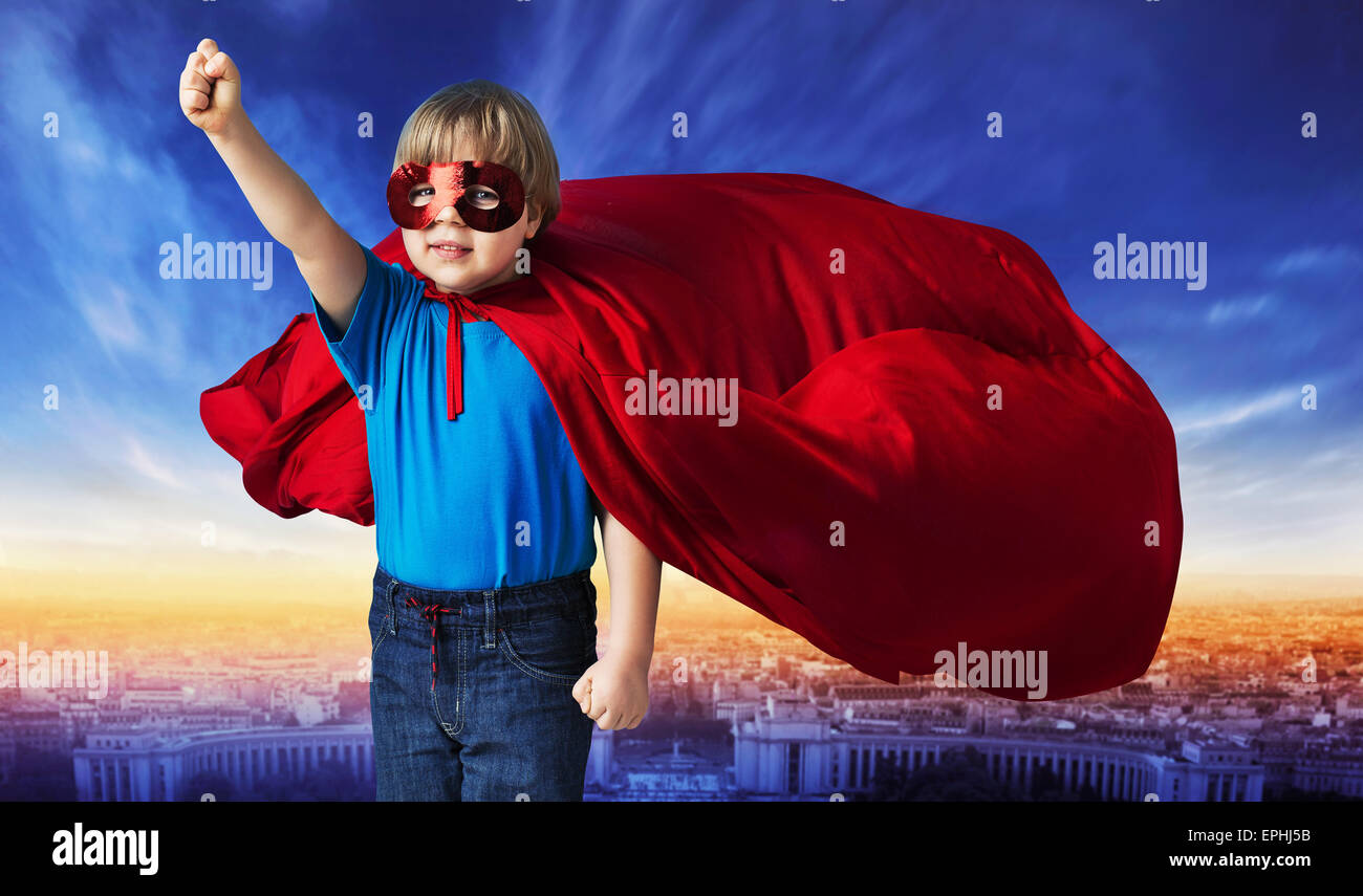 Comic style picture of a little superhero Stock Photo - Alamy