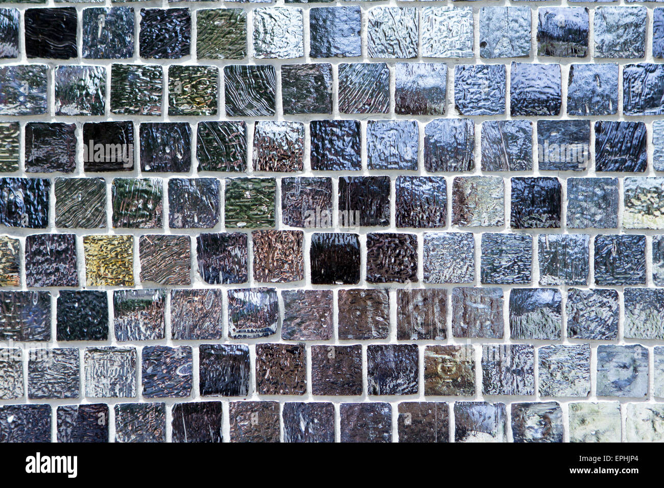 Colorful shiny metallic square tile pattern Stock Photo - Alamy
