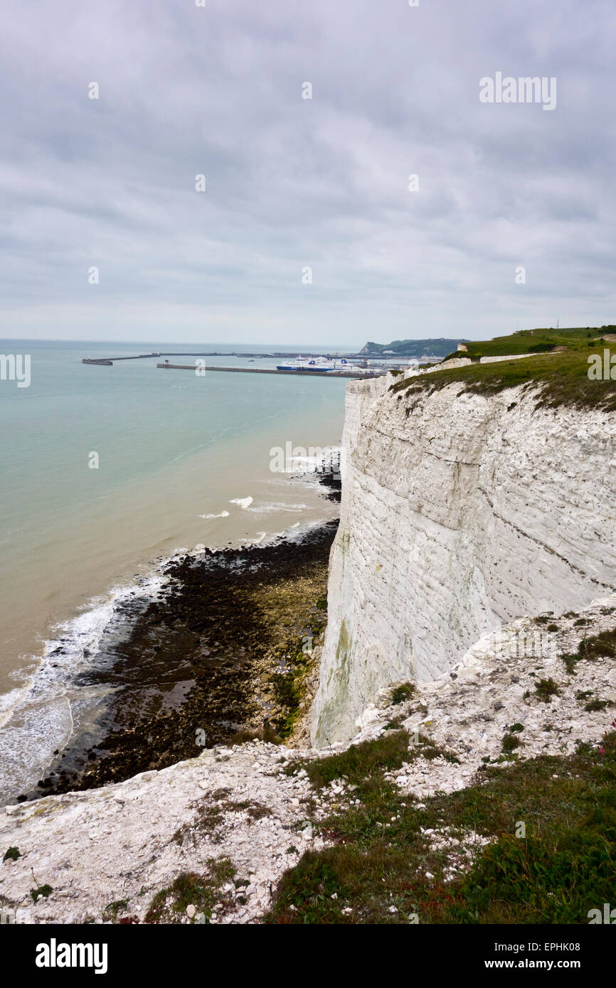white cliffs Dover South Foreland Coast path Stock Photo - Alamy