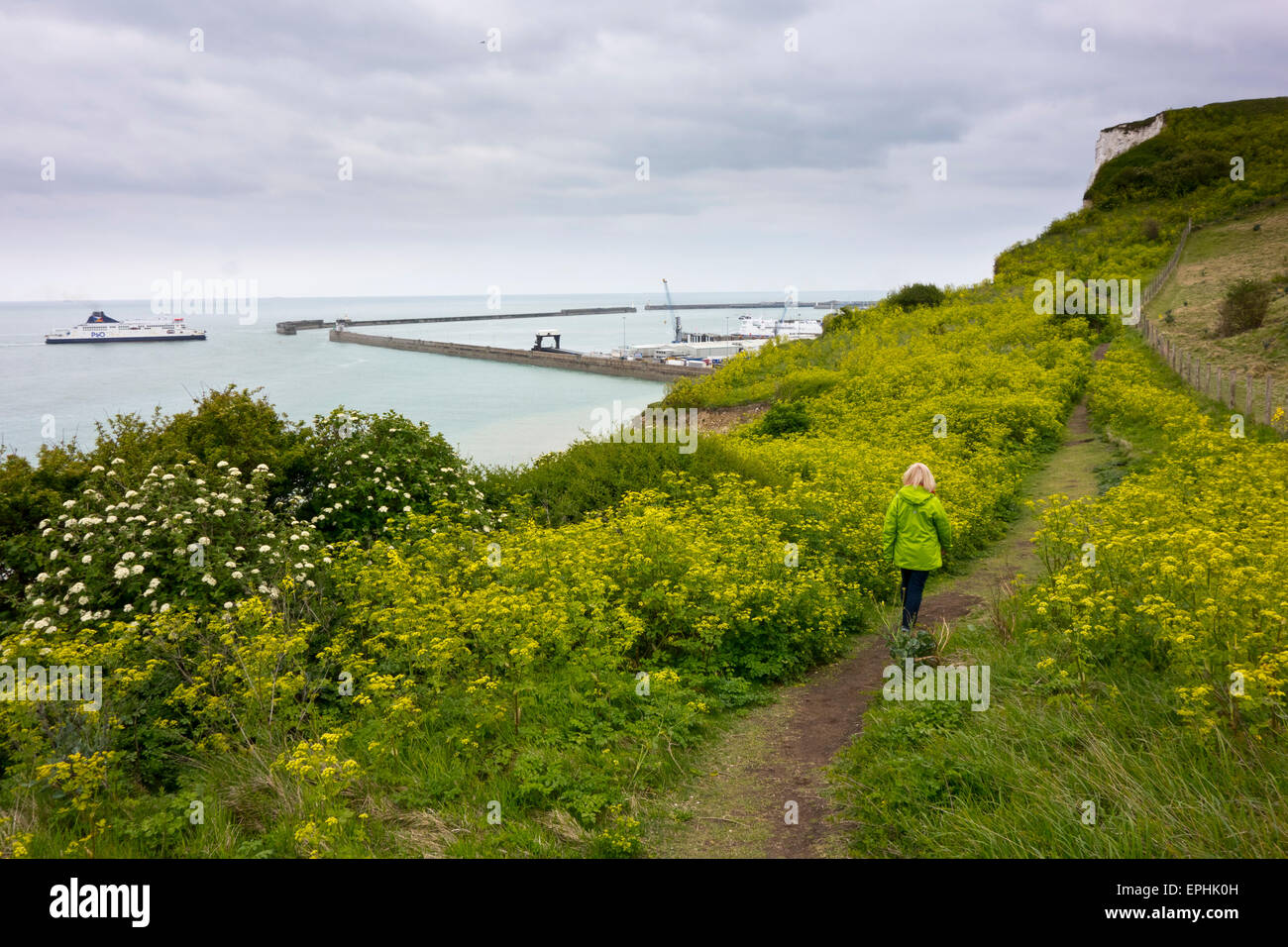 The Port of Dover Coast path footpath Stock Photo - Alamy