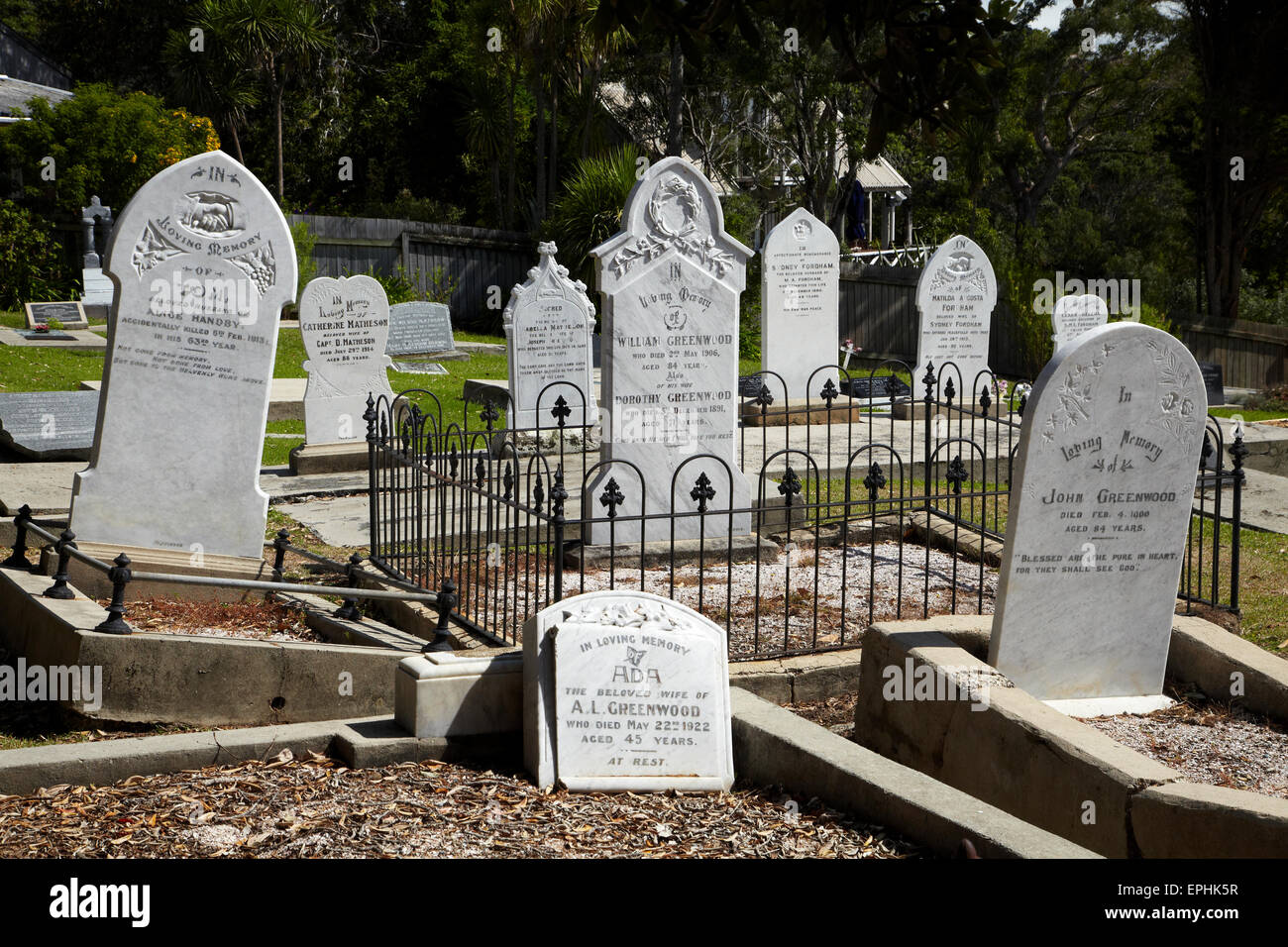 Historic cemetery, Leigh, North Auckland, North Island, New Zealand ...