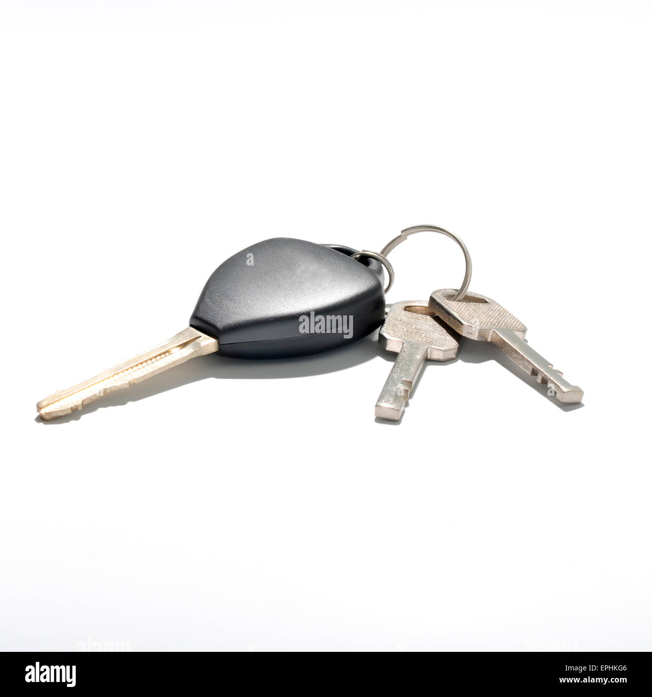 keys and car key isolated on white background Stock Photo - Alamy