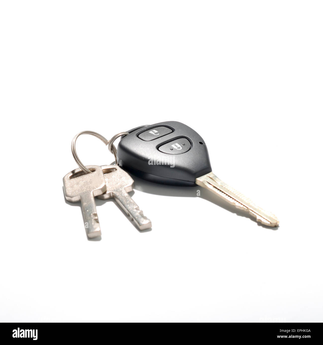 keys and car key isolated on white background Stock Photo - Alamy