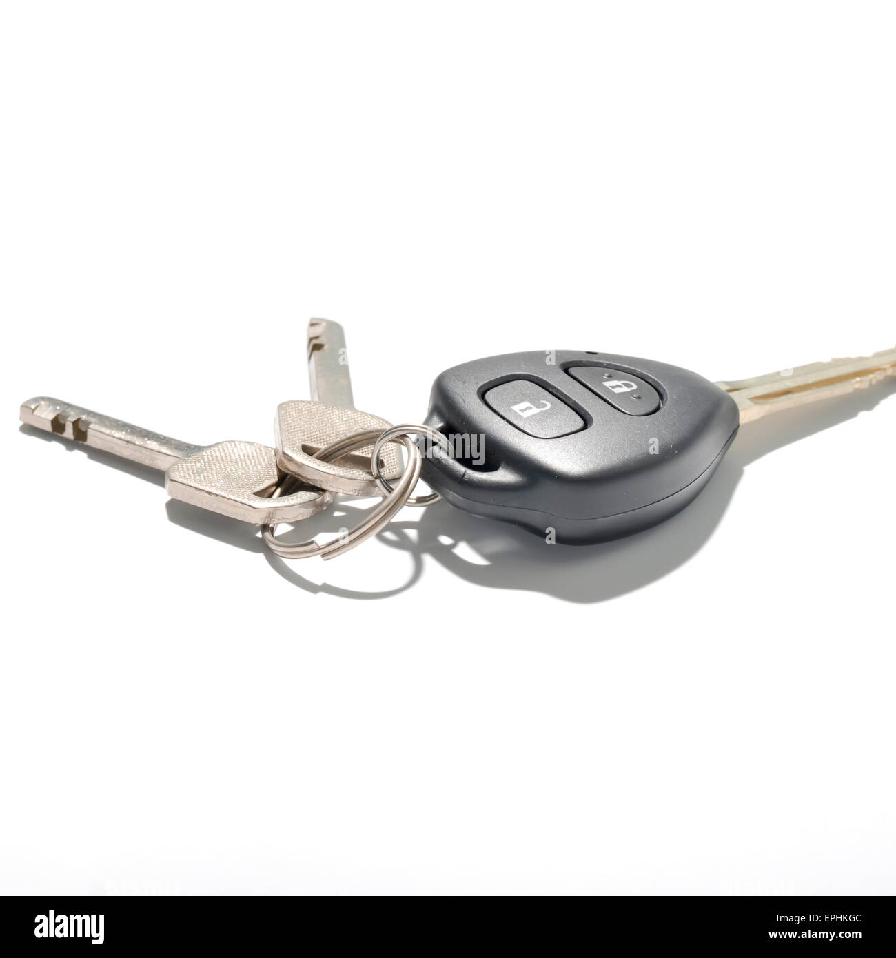 keys and car key isolated on white background Stock Photo - Alamy