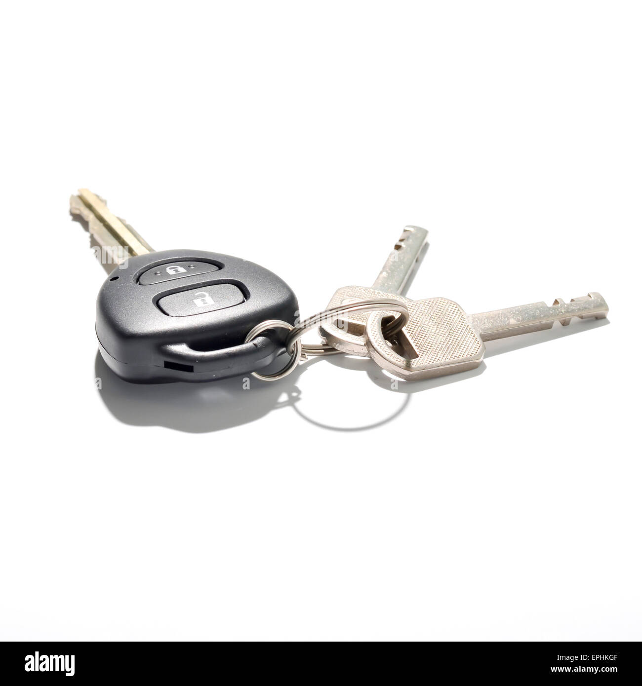 keys and car key isolated on white background Stock Photo - Alamy