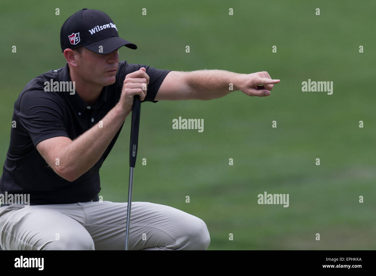 2015 PGA Wells Fargo Championship Brendan Steele looks down putting ...