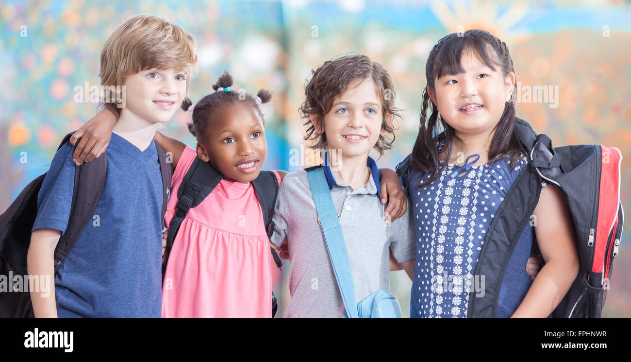 Friendship at primary school. Happy children Stock Photo - Alamy