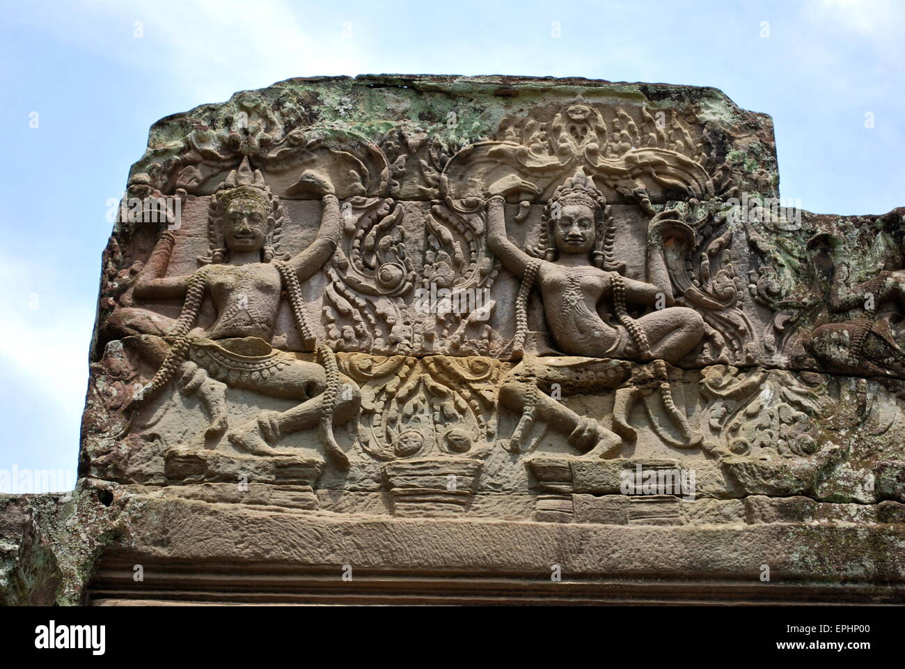 Hand carved temple decoration at Bayon, Angkor Thom, Angkor ...