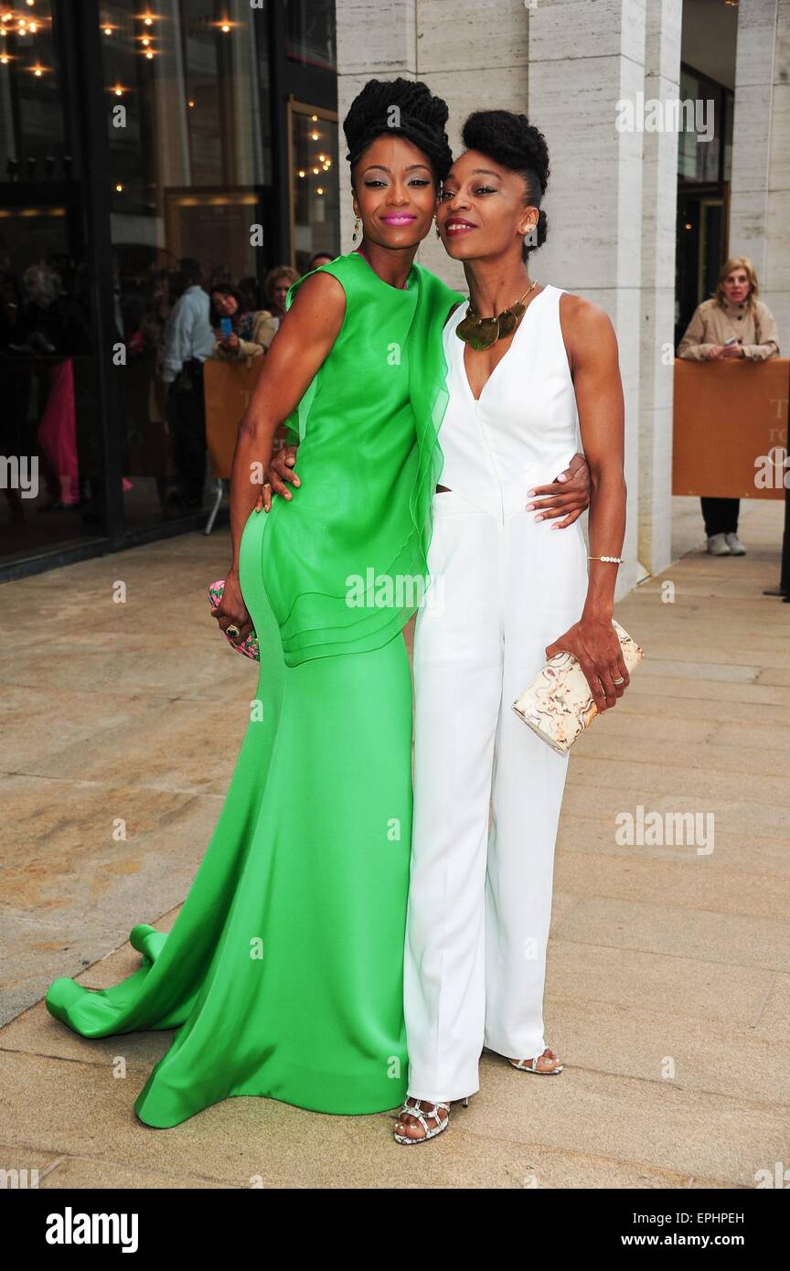 New York, NY, USA. 18th May, 2015. Yaya DaCosta, Sister Djassi DaCosta ...