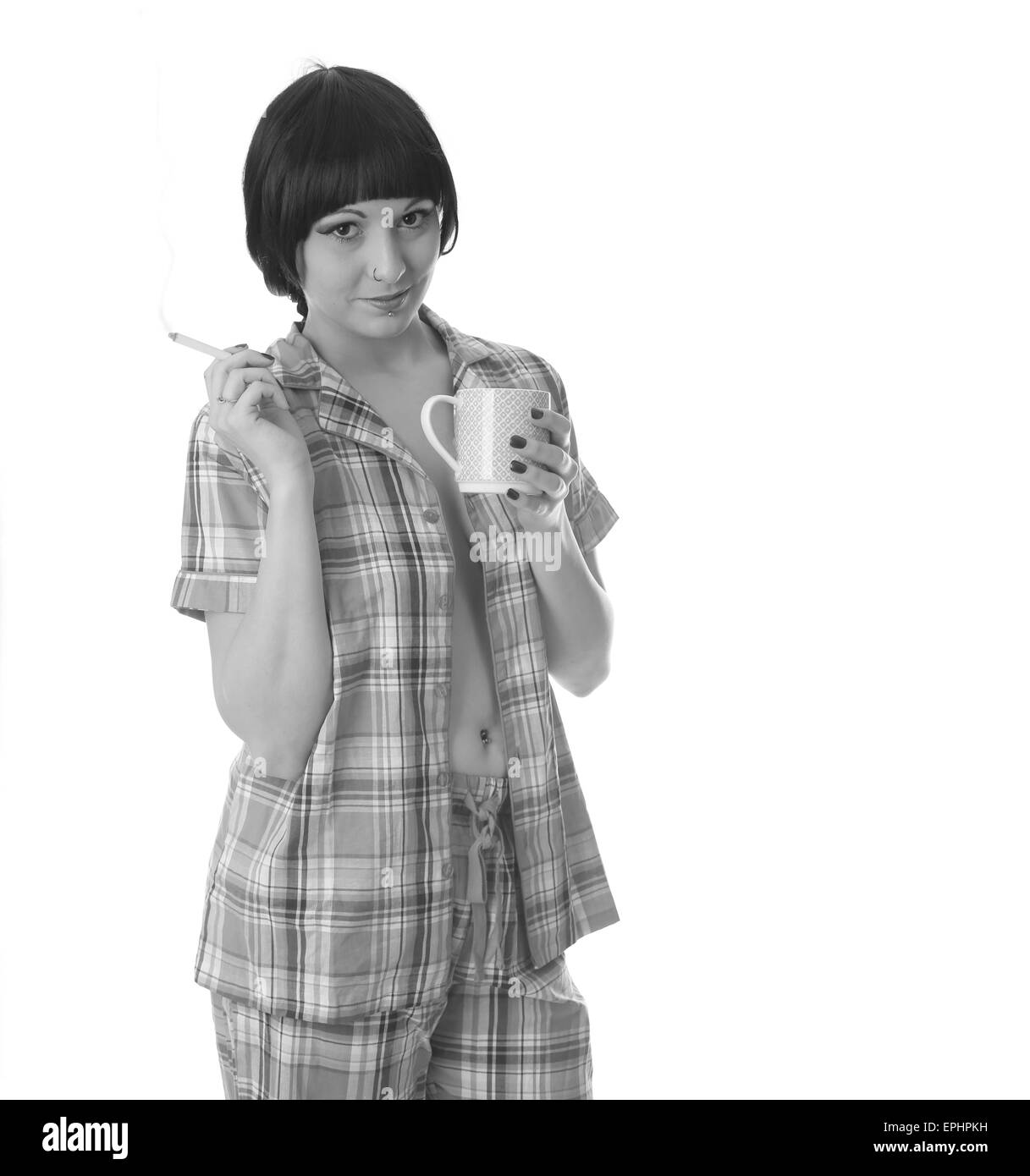 Woman In Pyjamas Cut Out High Resolution Stock Photography and Images ...