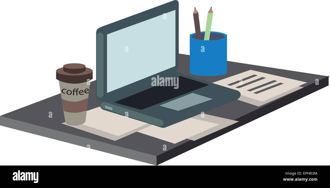 Work desk vector vectors hi-res stock photography and images - Alamy