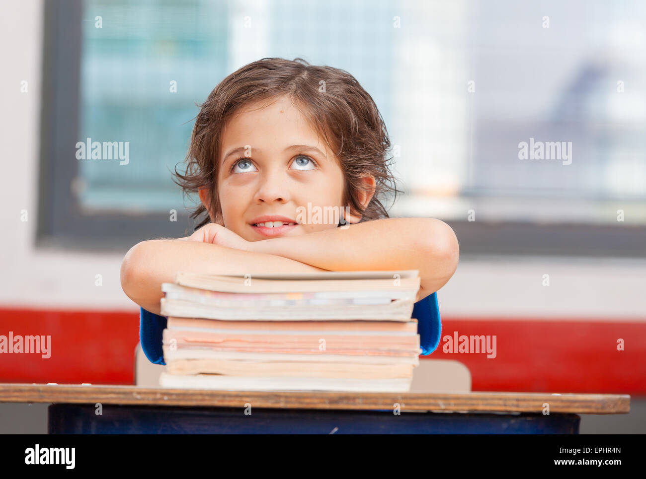 Happy school scene. Elementary class Stock Photo - Alamy
