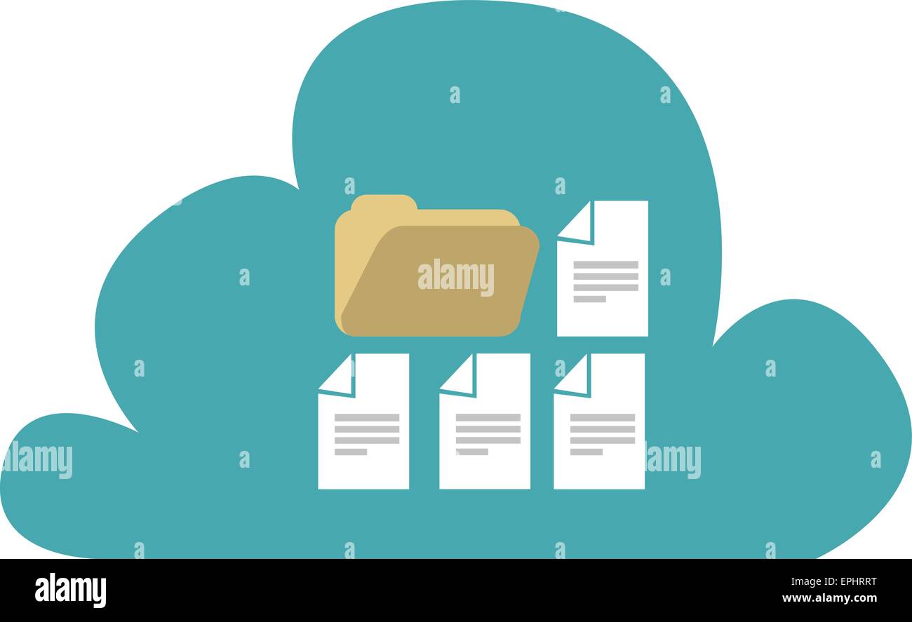 Vector illustration of computer files in a cloud. Network concept Stock ...