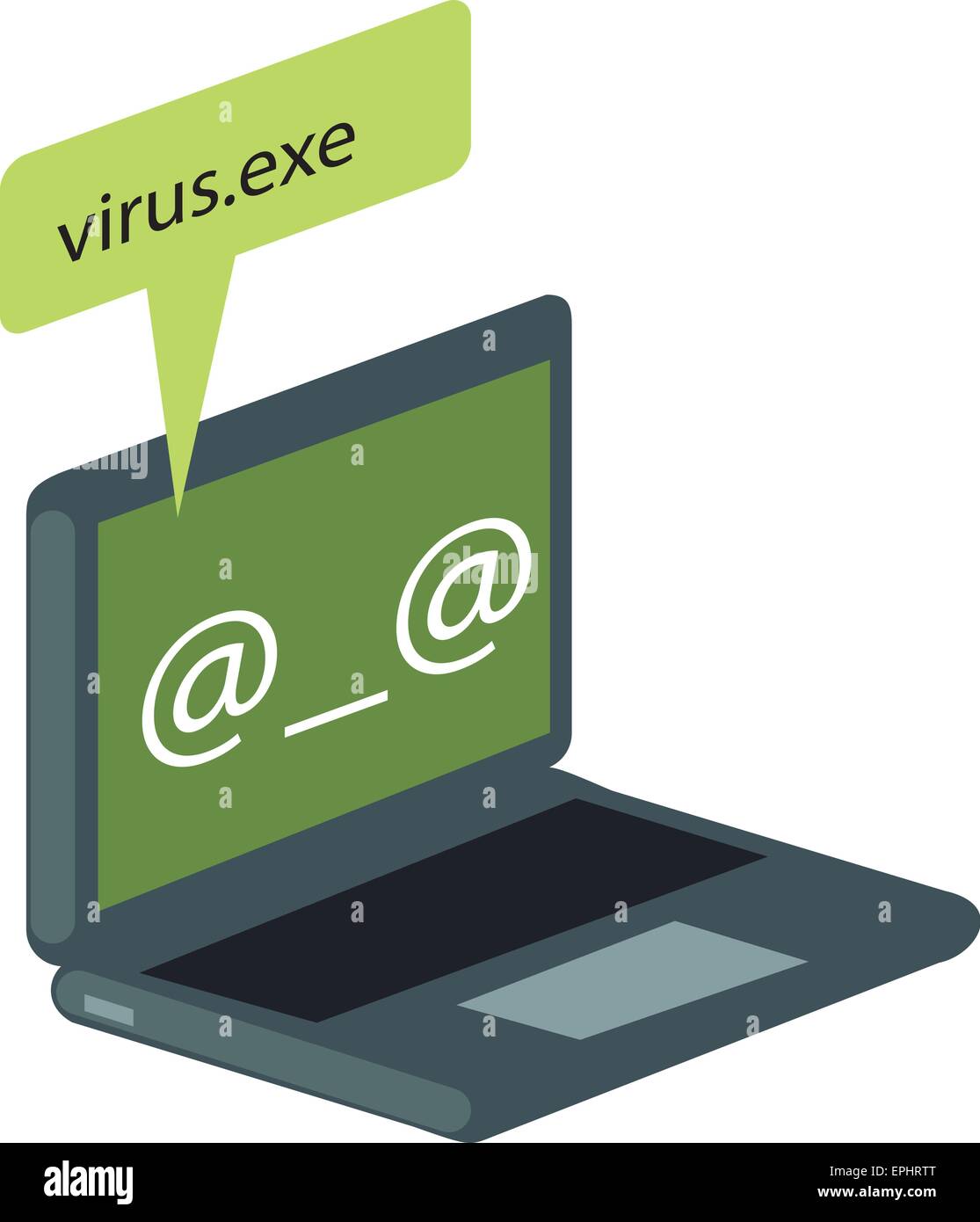 Vector illustration of computer virus attacking laptop Stock Vector ...