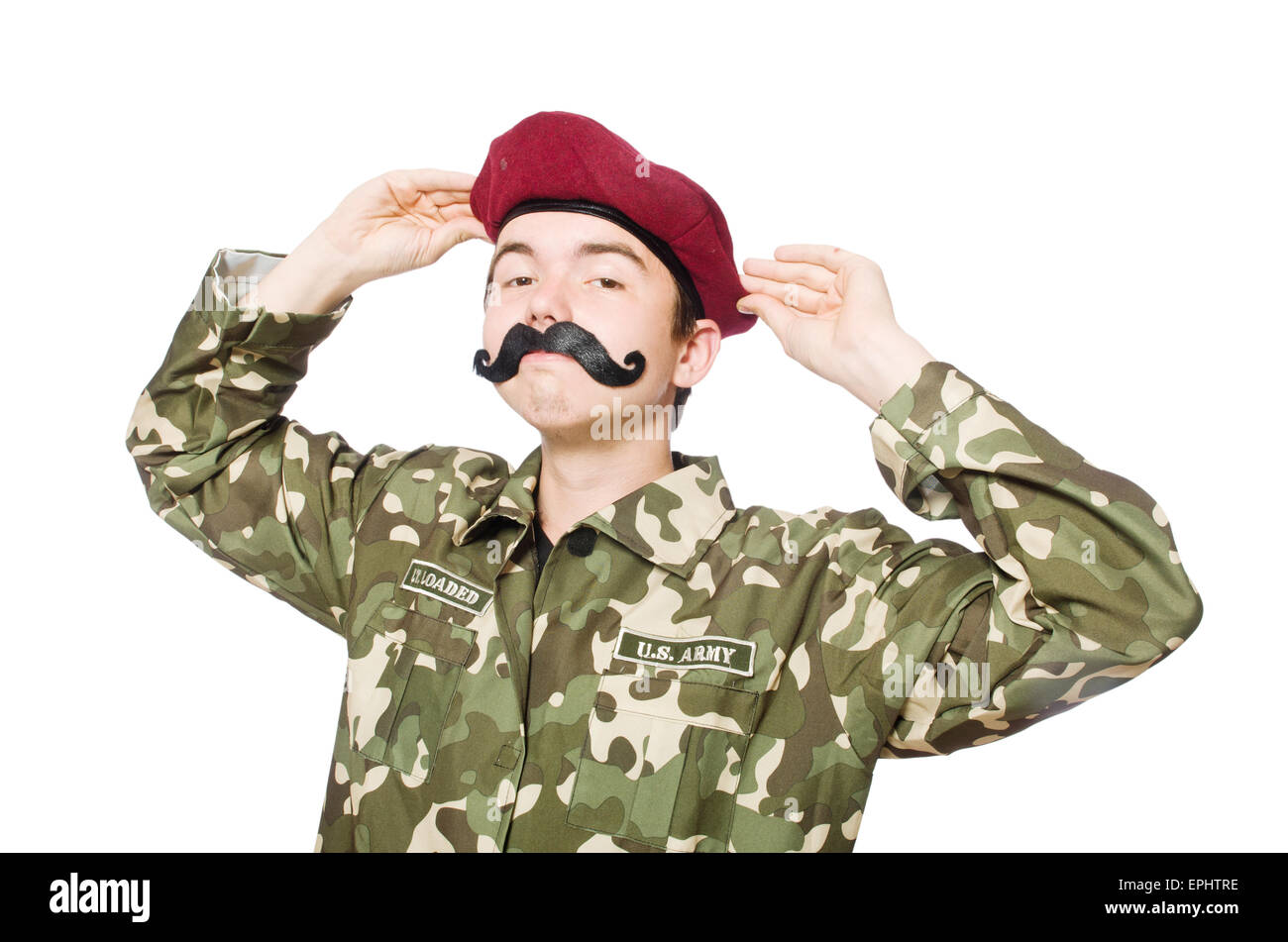 Funny soldier in military concept Stock Photo - Alamy