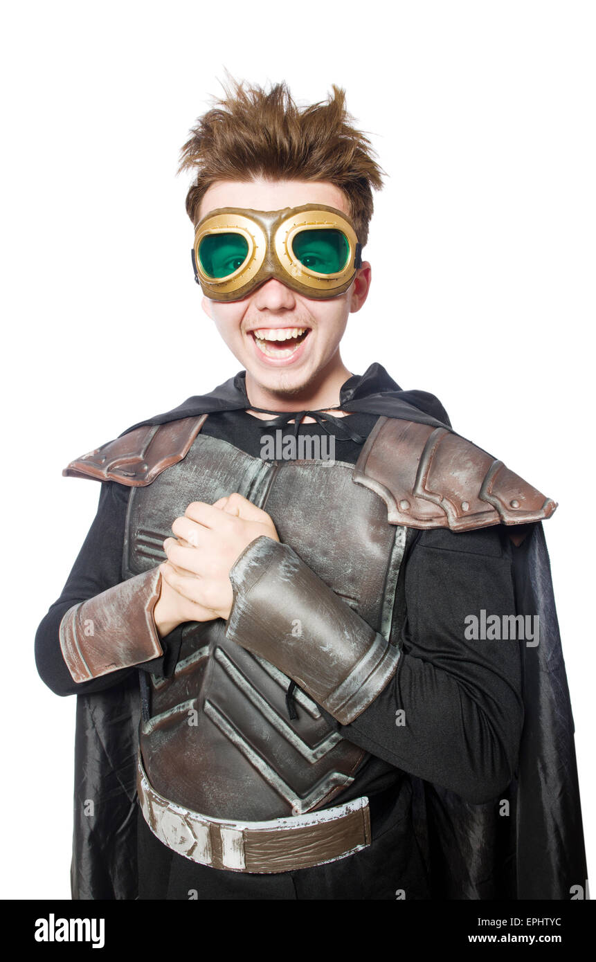 Funny pilot with goggles isolated on white Stock Photo - Alamy
