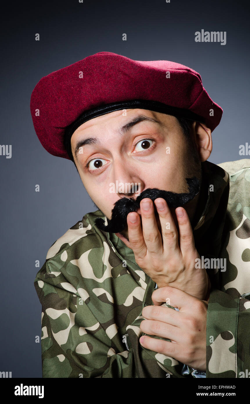 Funny soldier in military concept Stock Photo - Alamy
