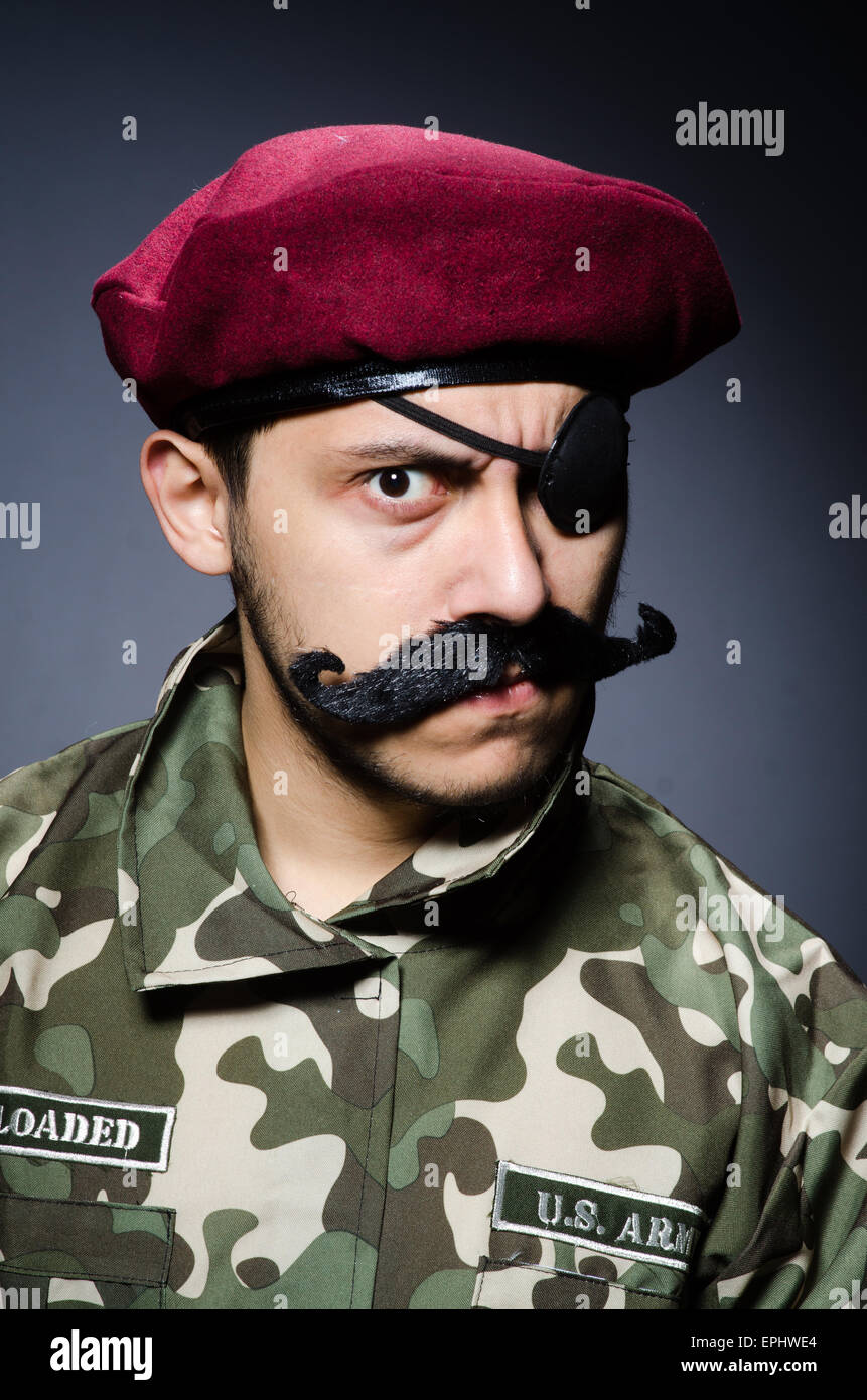 Funny soldier in military concept Stock Photo - Alamy