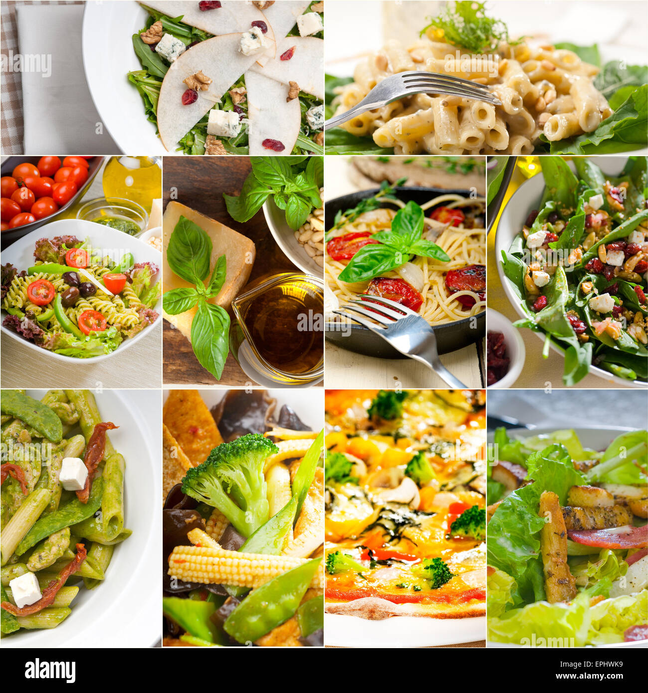 healthy and tasty Italian food collage Stock Photo - Alamy