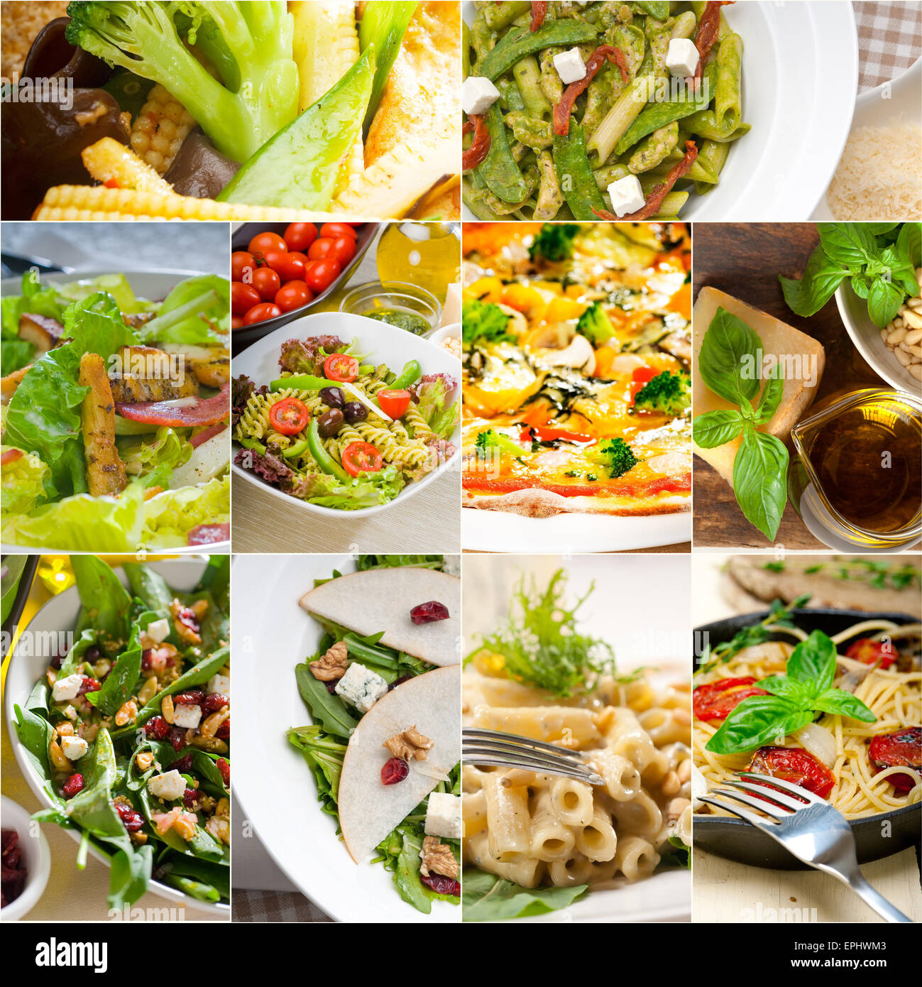 healthy and tasty Italian food collage Stock Photo - Alamy