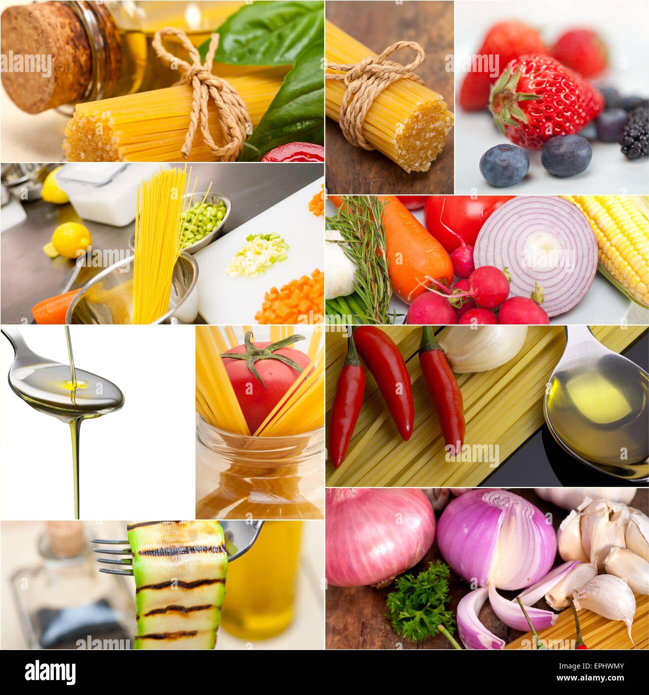 healthy Vegetarian vegan food collage Stock Photo - Alamy