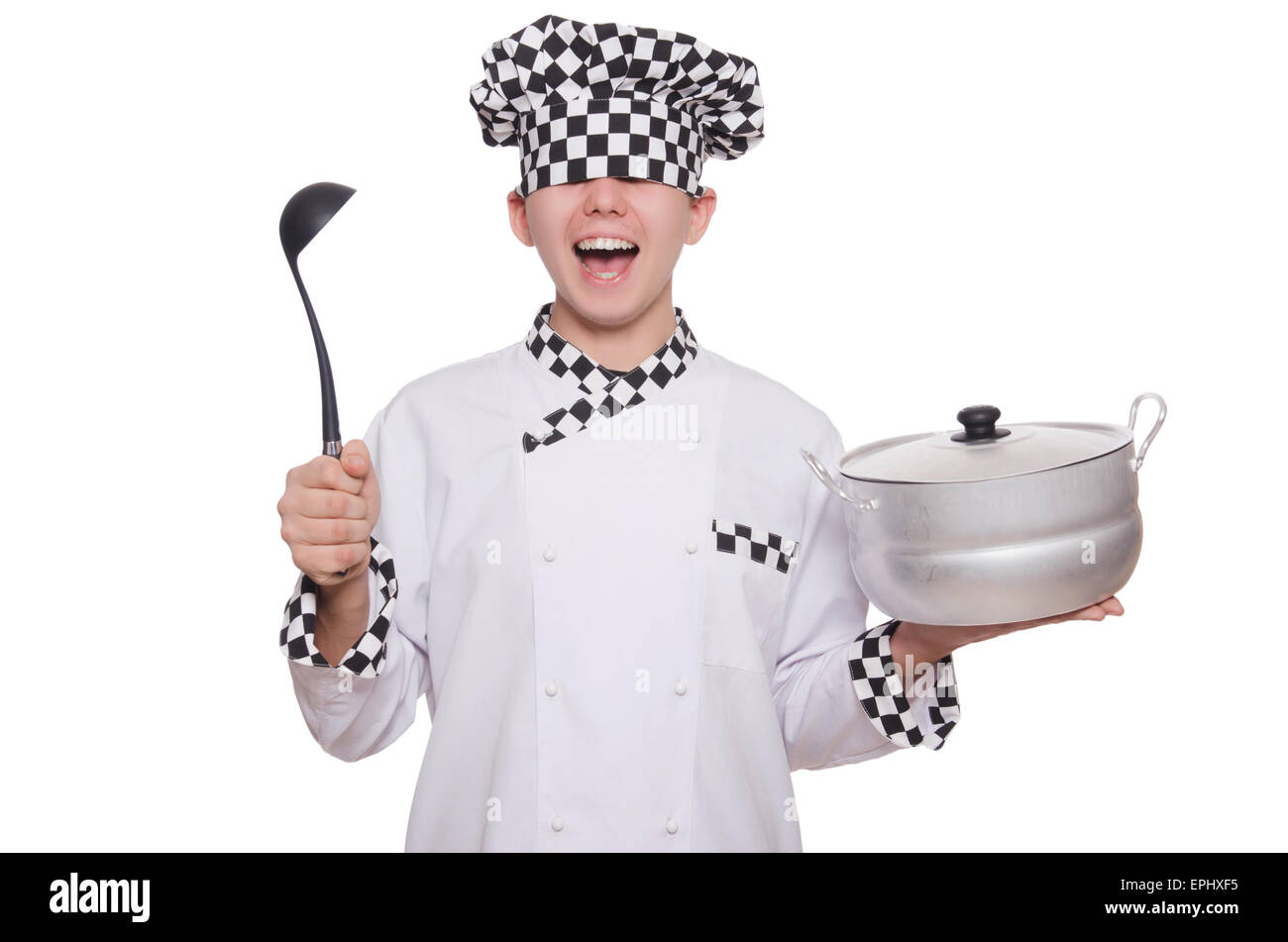 Funny male cook isolated on white Stock Photo - Alamy