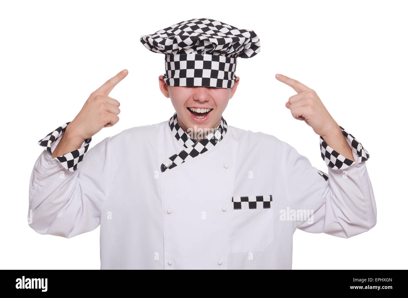 Funny male cook isolated on white Stock Photo - Alamy