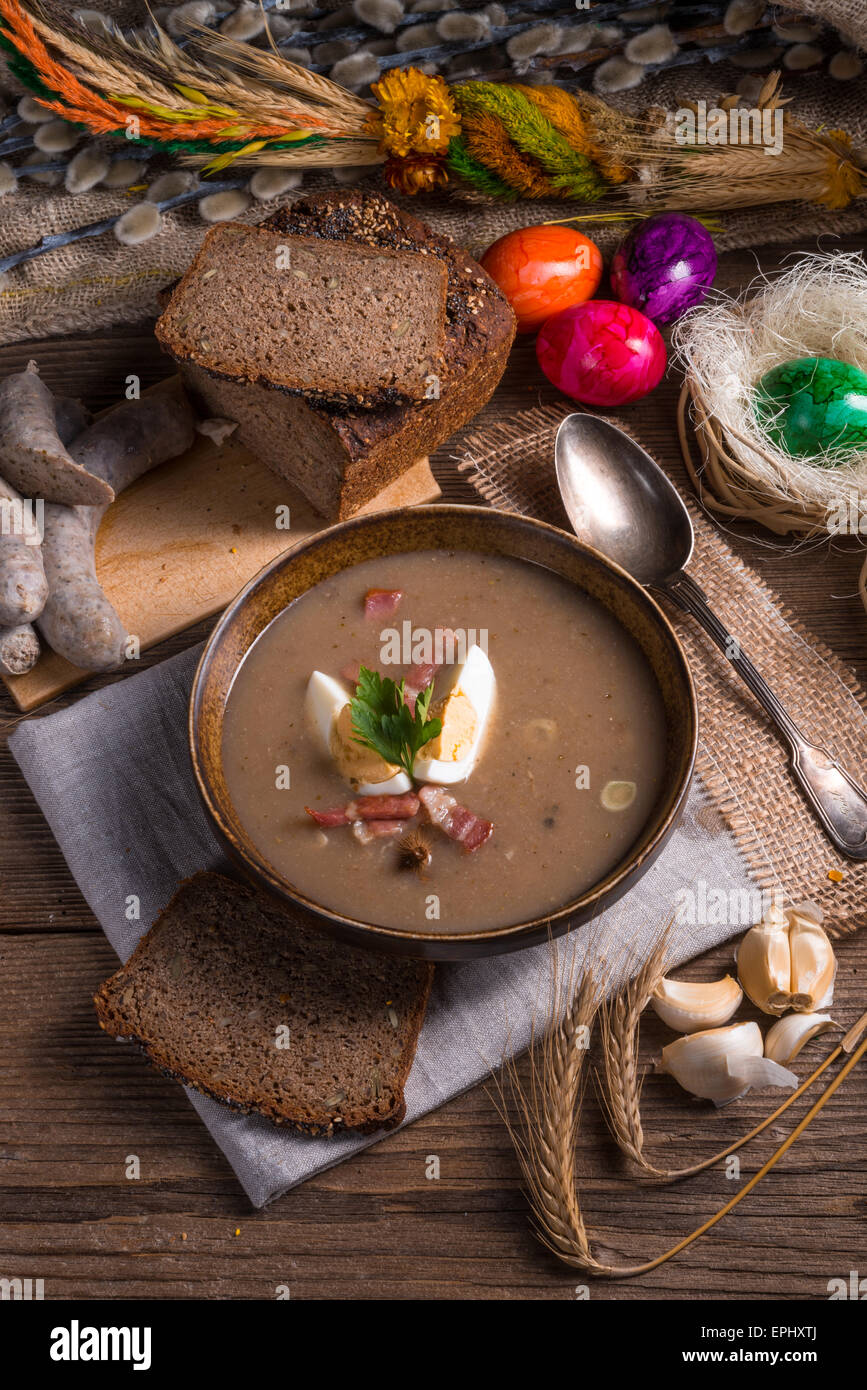 polish Sour rye soup Stock Photo - Alamy