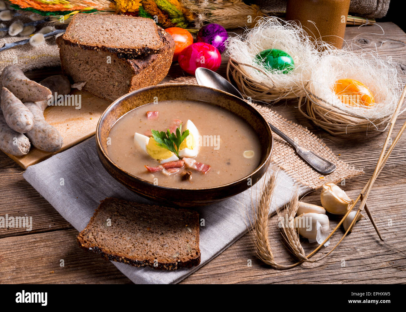 polish Sour rye soup Stock Photo - Alamy