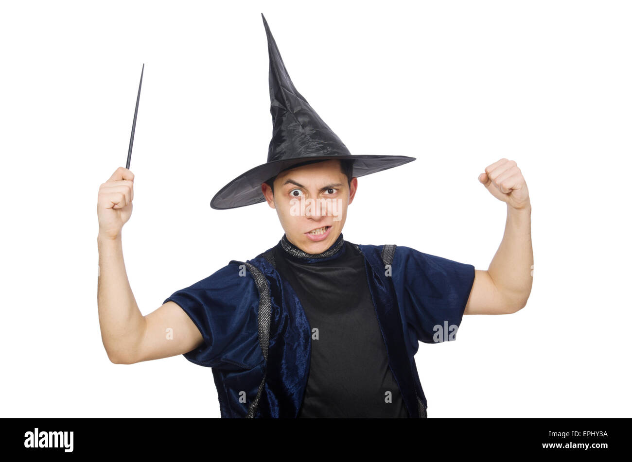 Funny wise wizard isolated on the white Stock Photo - Alamy
