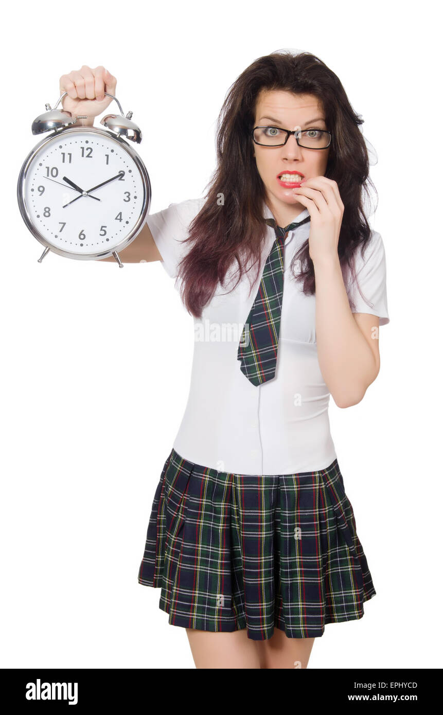 Stressed female student clock hi-res stock photography and images - Alamy