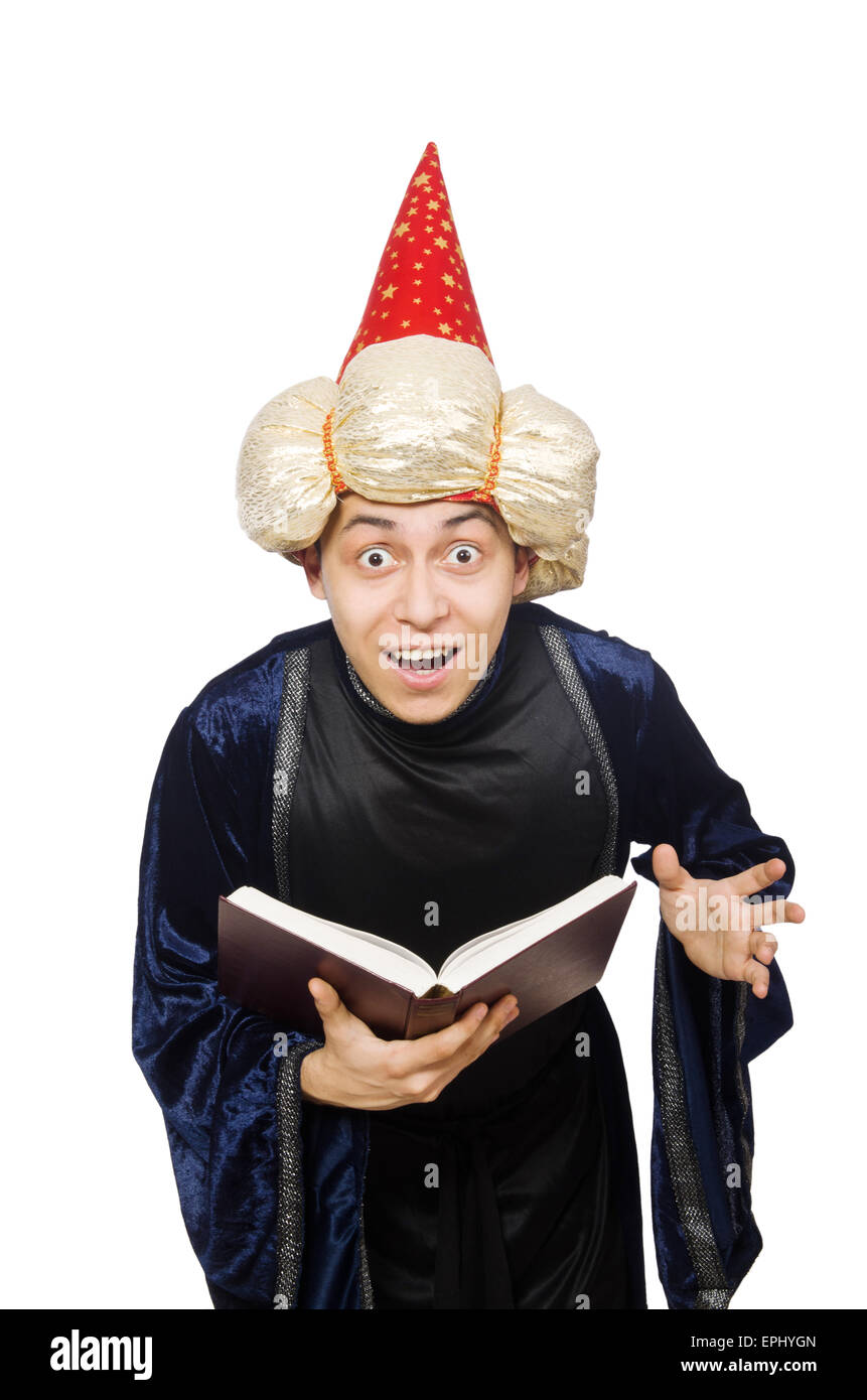 Funny wise wizard isolated on the white Stock Photo - Alamy