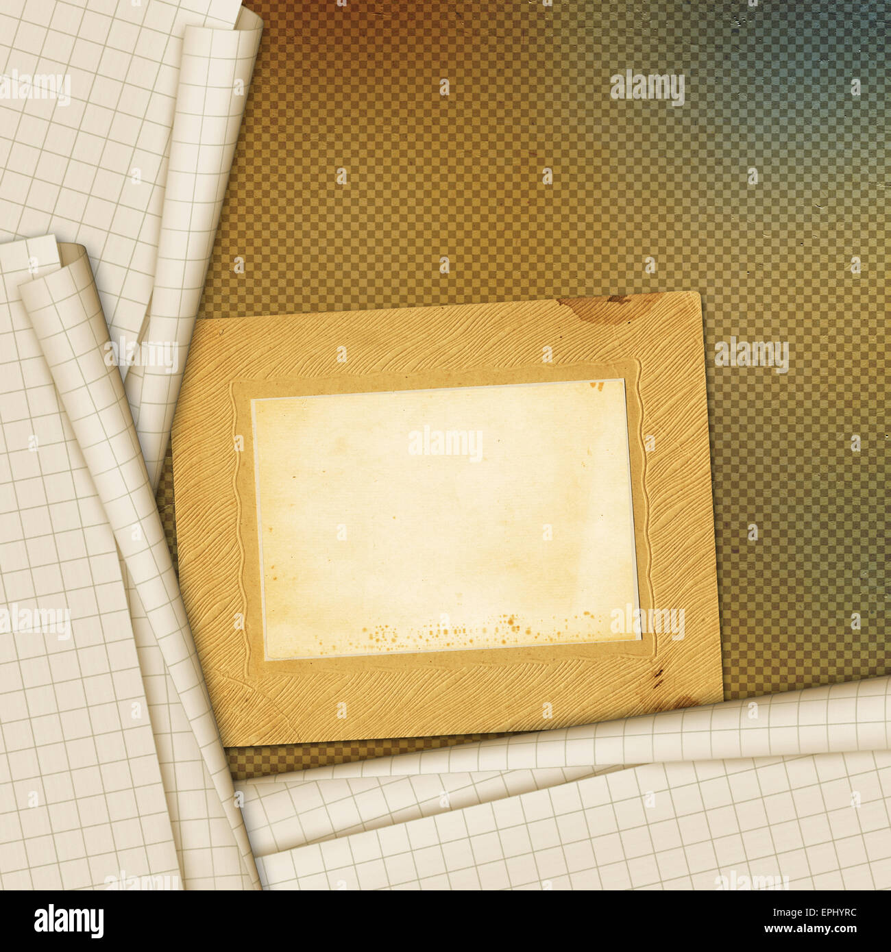 Sheets school notebook paper on the abstract background Stock Photo - Alamy