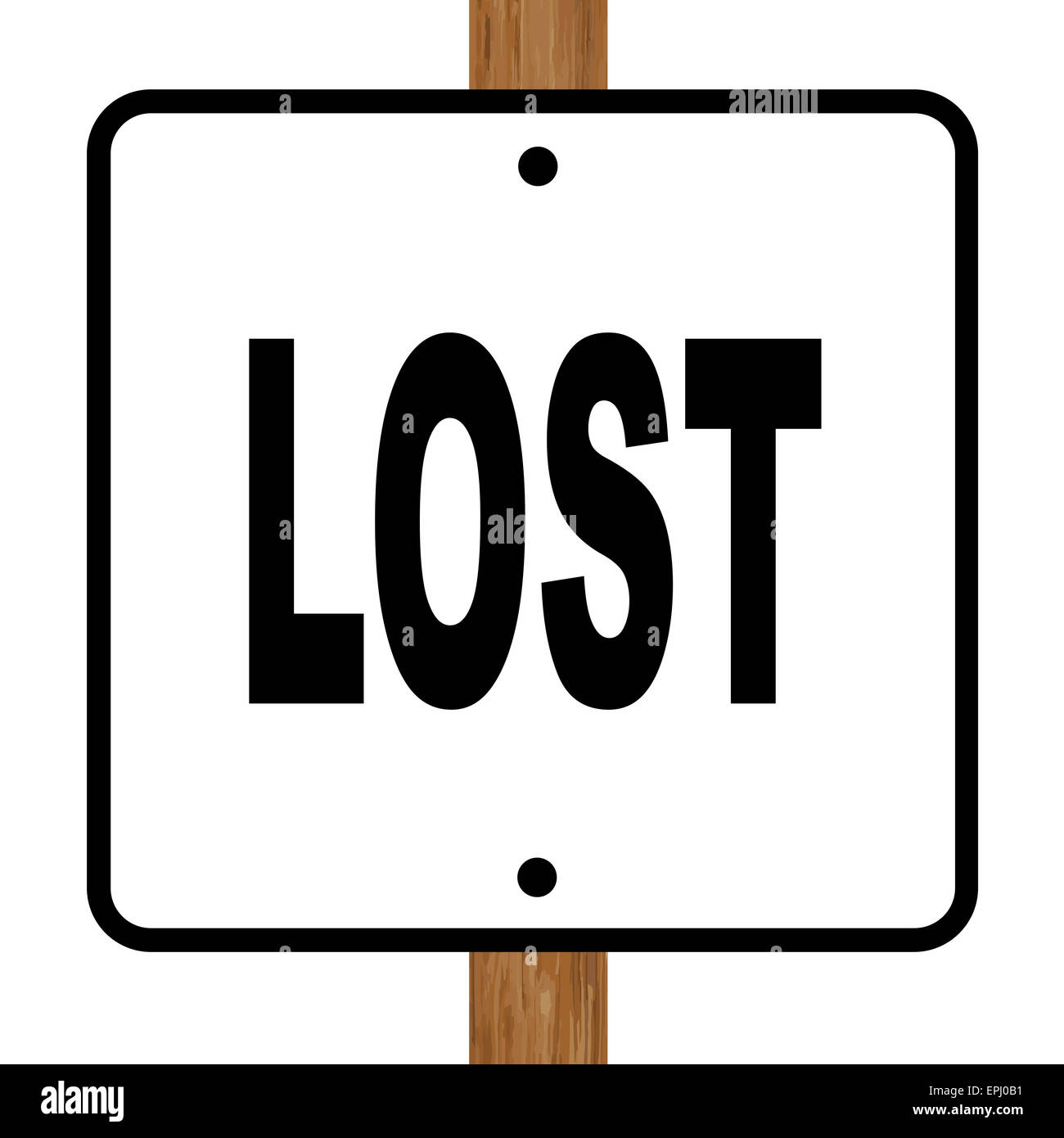 A Lost Square Sign over a white background Stock Photo - Alamy