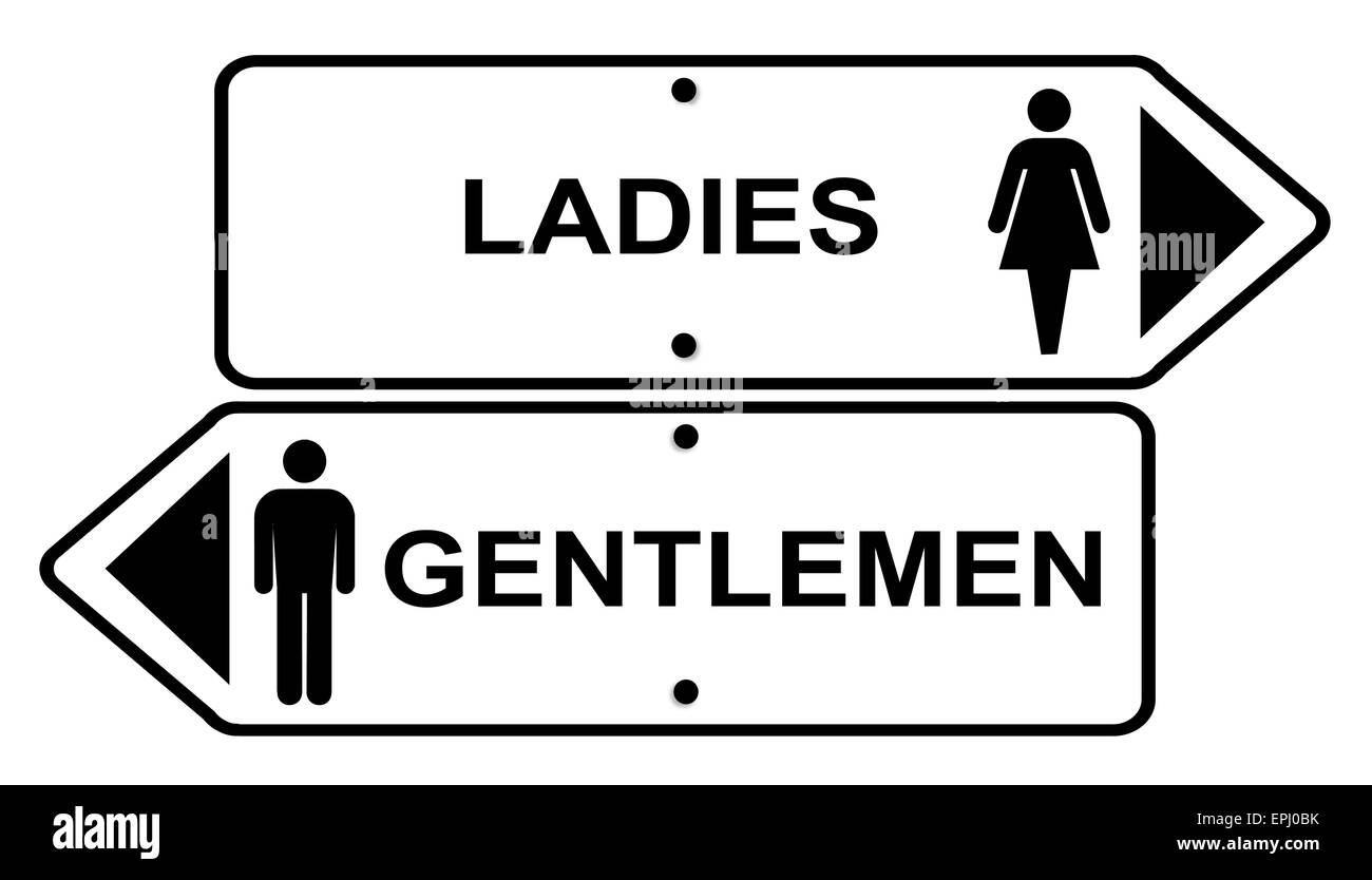 Signs for the toilet Black and White Stock Photos & Images - Alamy