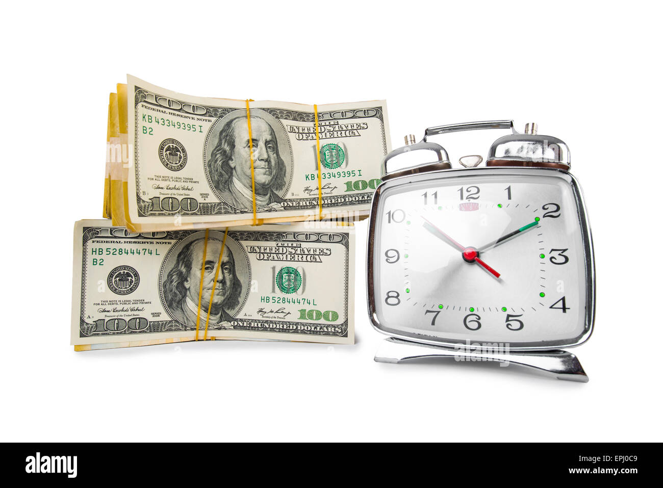 Time is money concept with clock and dollars Stock Photo - Alamy