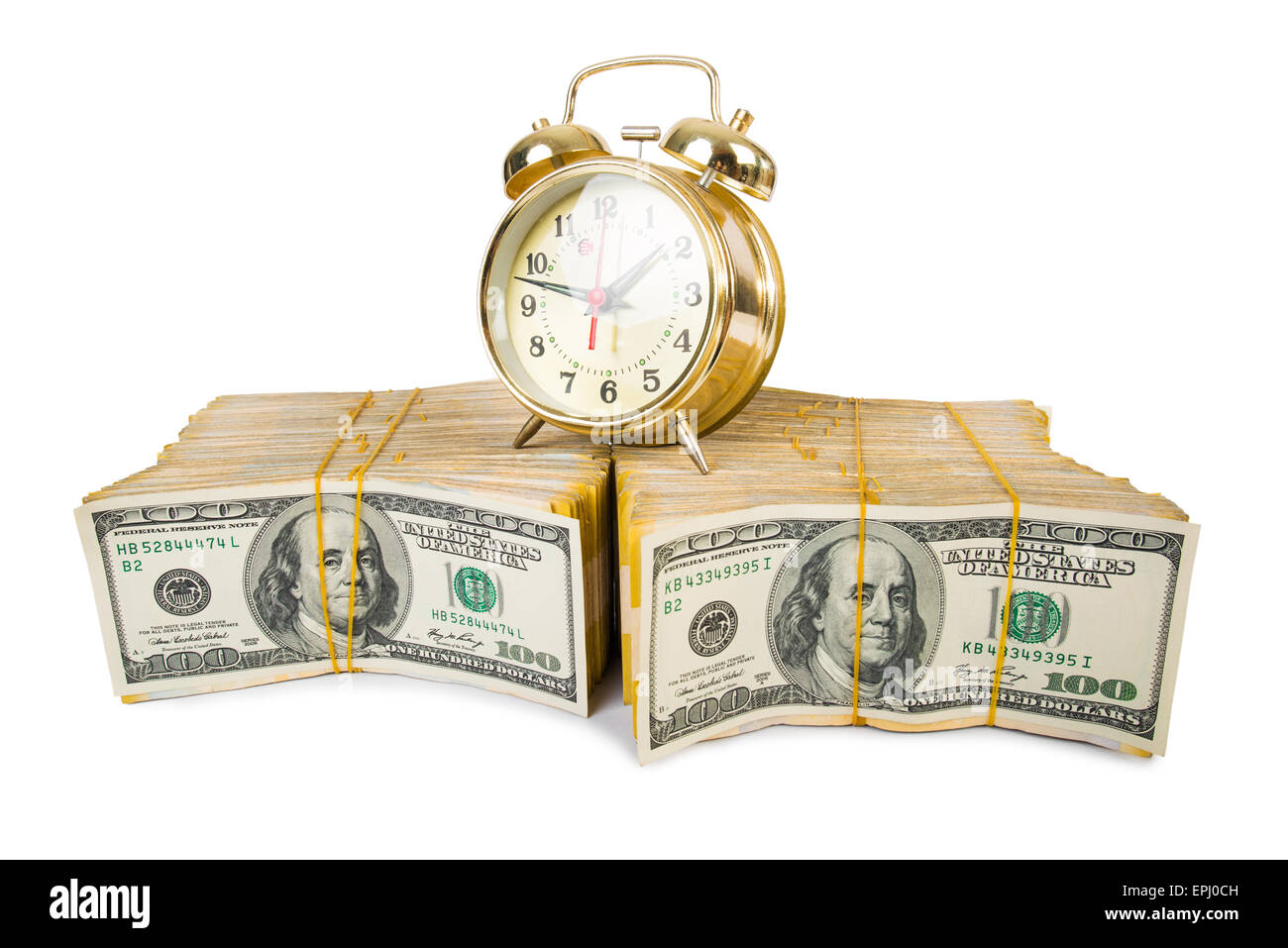 Time is money concept with clock and dollars Stock Photo - Alamy